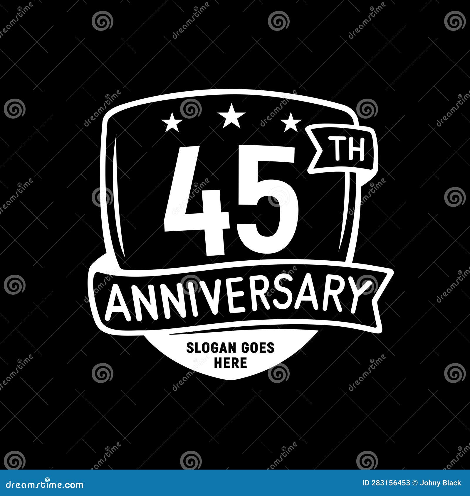 45 Years Anniversary Celebration Shield Design Template. 45th ...