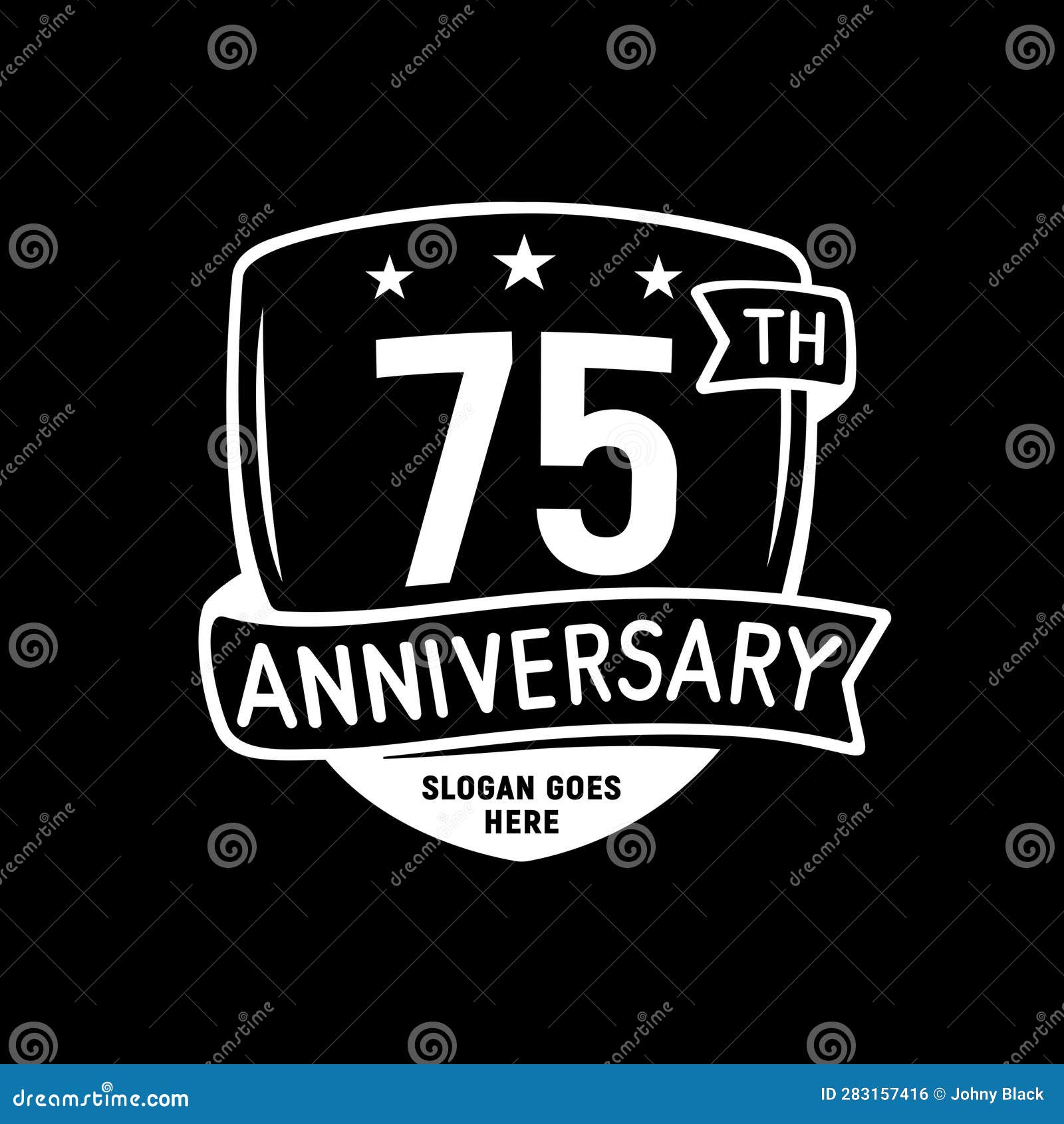 75 Years Anniversary Celebration Shield Design Template. 75th ...