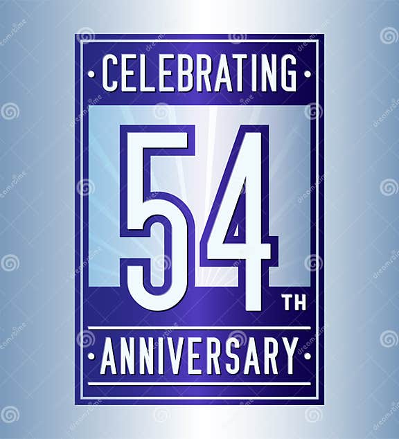 54 Years Celebrating Anniversary Design Template. 54th Logo. Vector and ...