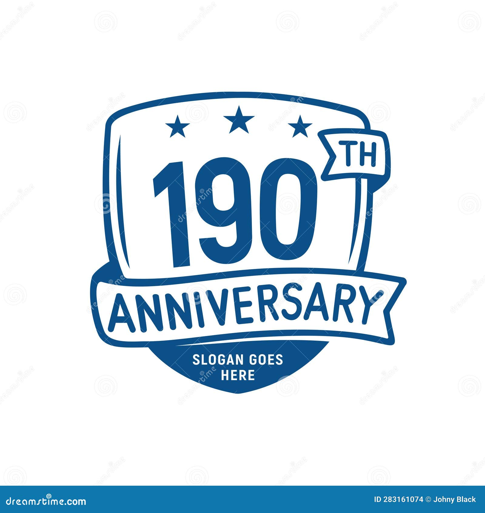 190 Years Anniversary Celebration Shield Design Template. 190th ...