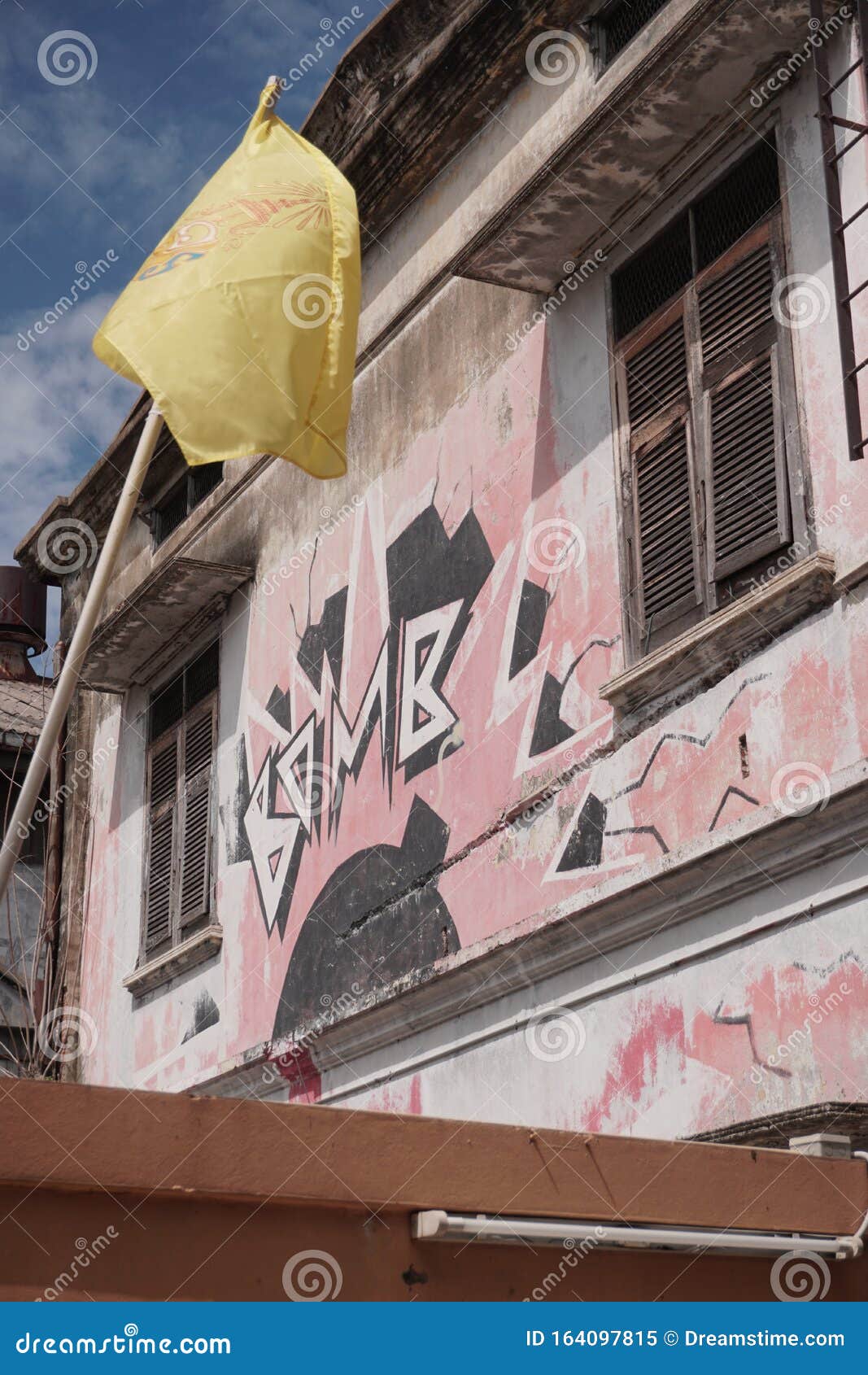 TH BOMB wall paint stock image. Image of wall, paint - 164097815