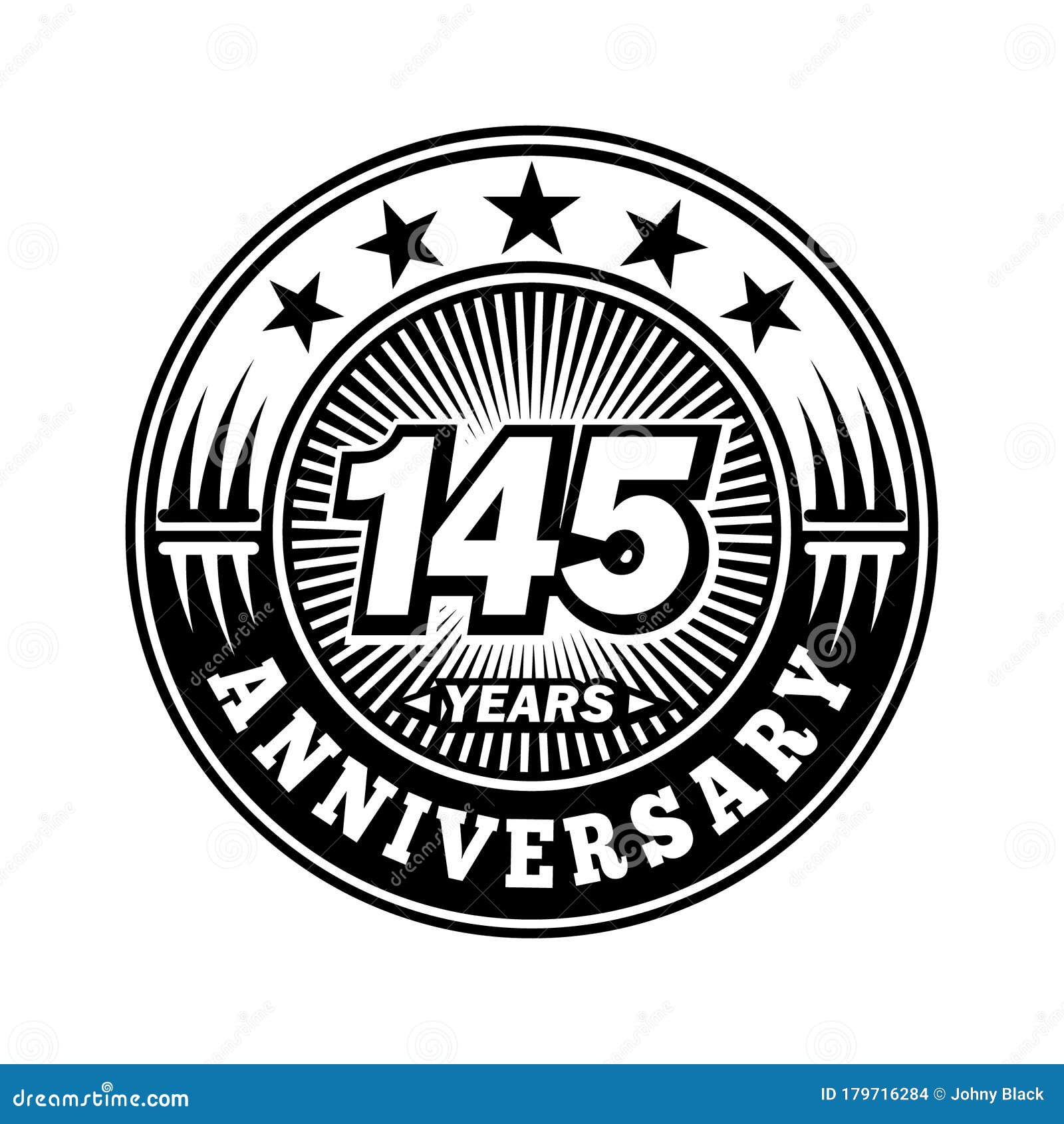 145 Years Anniversary Celebration. 145th Anniversary Logo Design ...