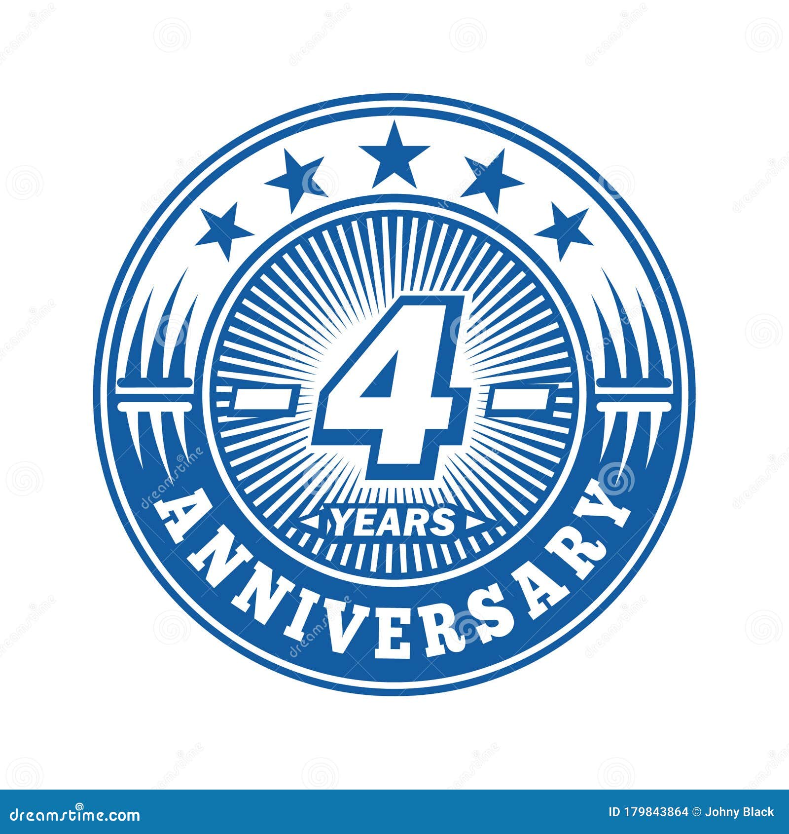 4 Years Anniversary Celebration. 4th Anniversary Logo Design. Four ...