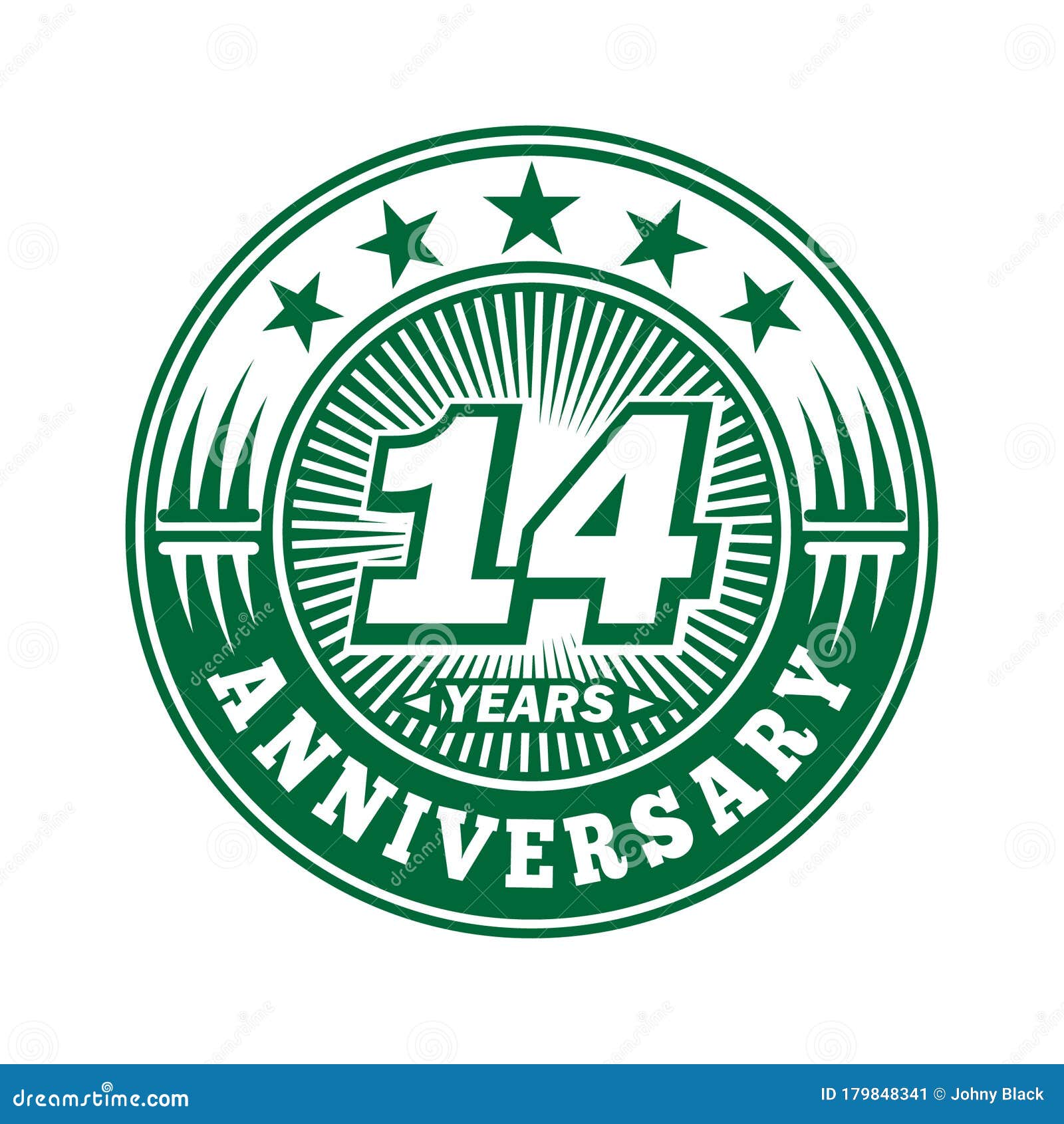 14 Years Anniversary Celebration. 14th Anniversary Logo Design ...