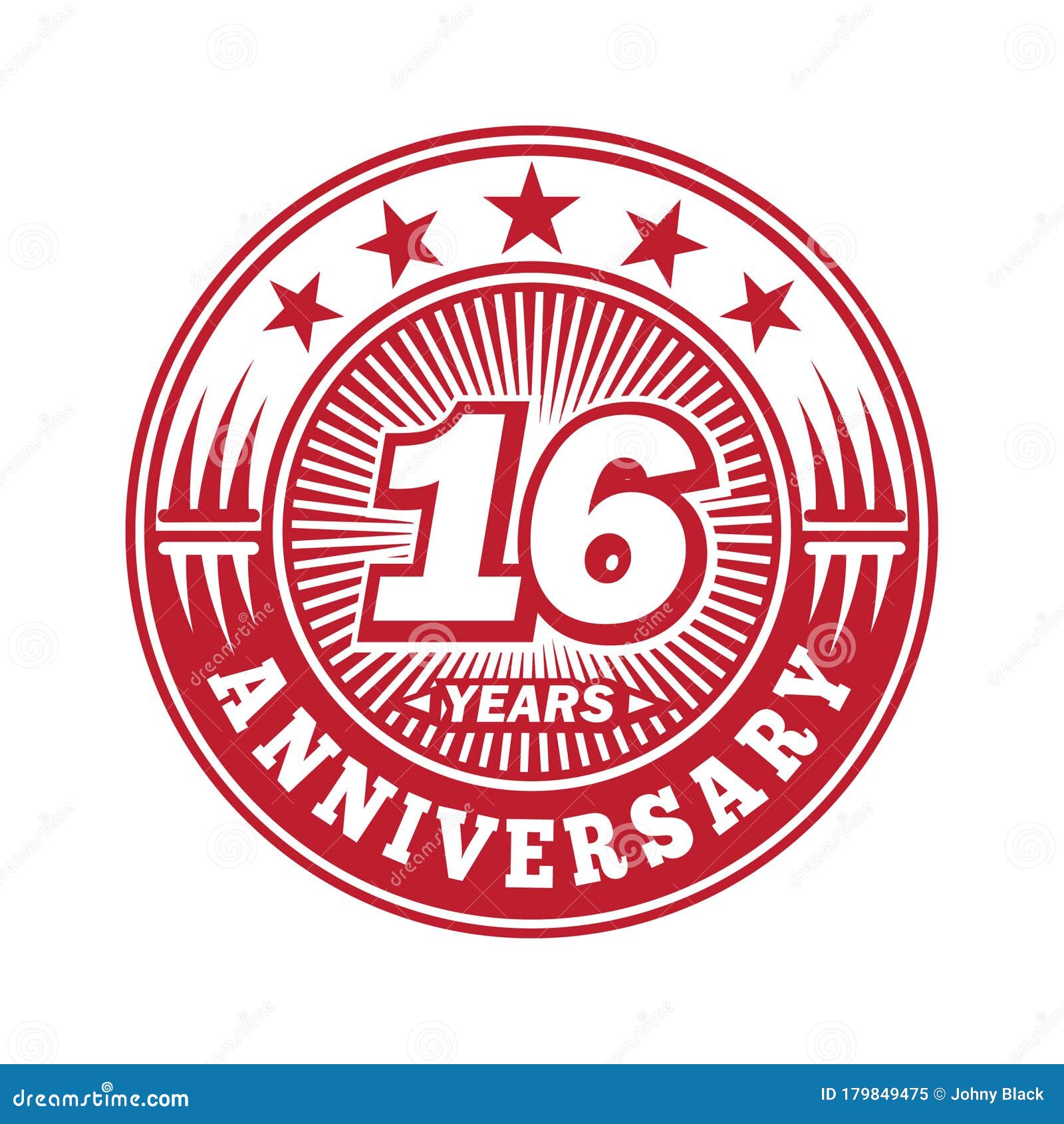16 Years Anniversary Celebration. 16th Anniversary Logo Design. Sixteen ...