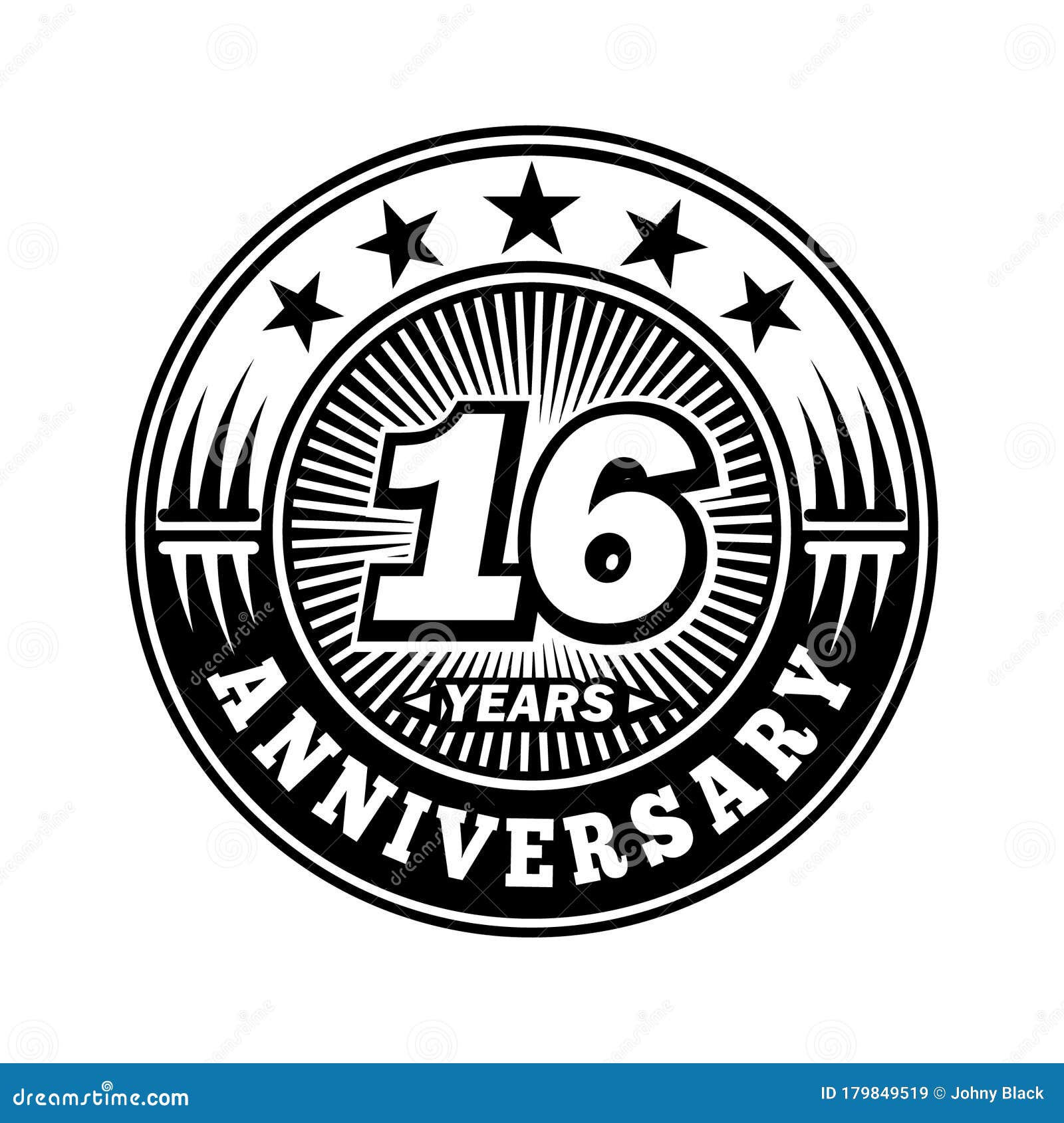 16 Years Anniversary Celebration. 16th Anniversary Logo Design. Sixteen ...