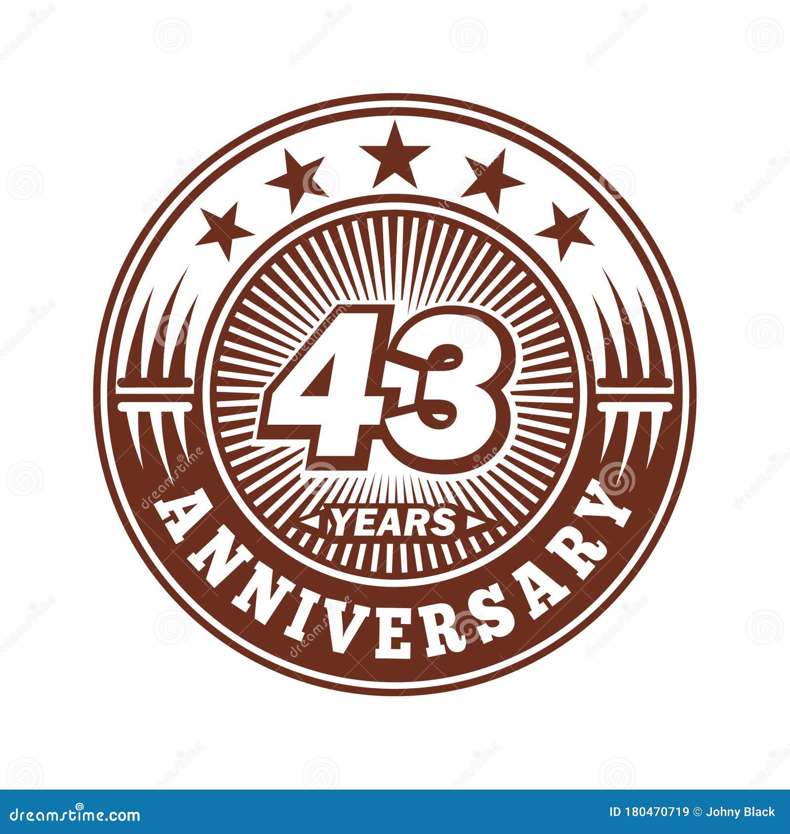 43 Years Anniversary Celebration. 43rd Anniversary Logo Design. 43years ...