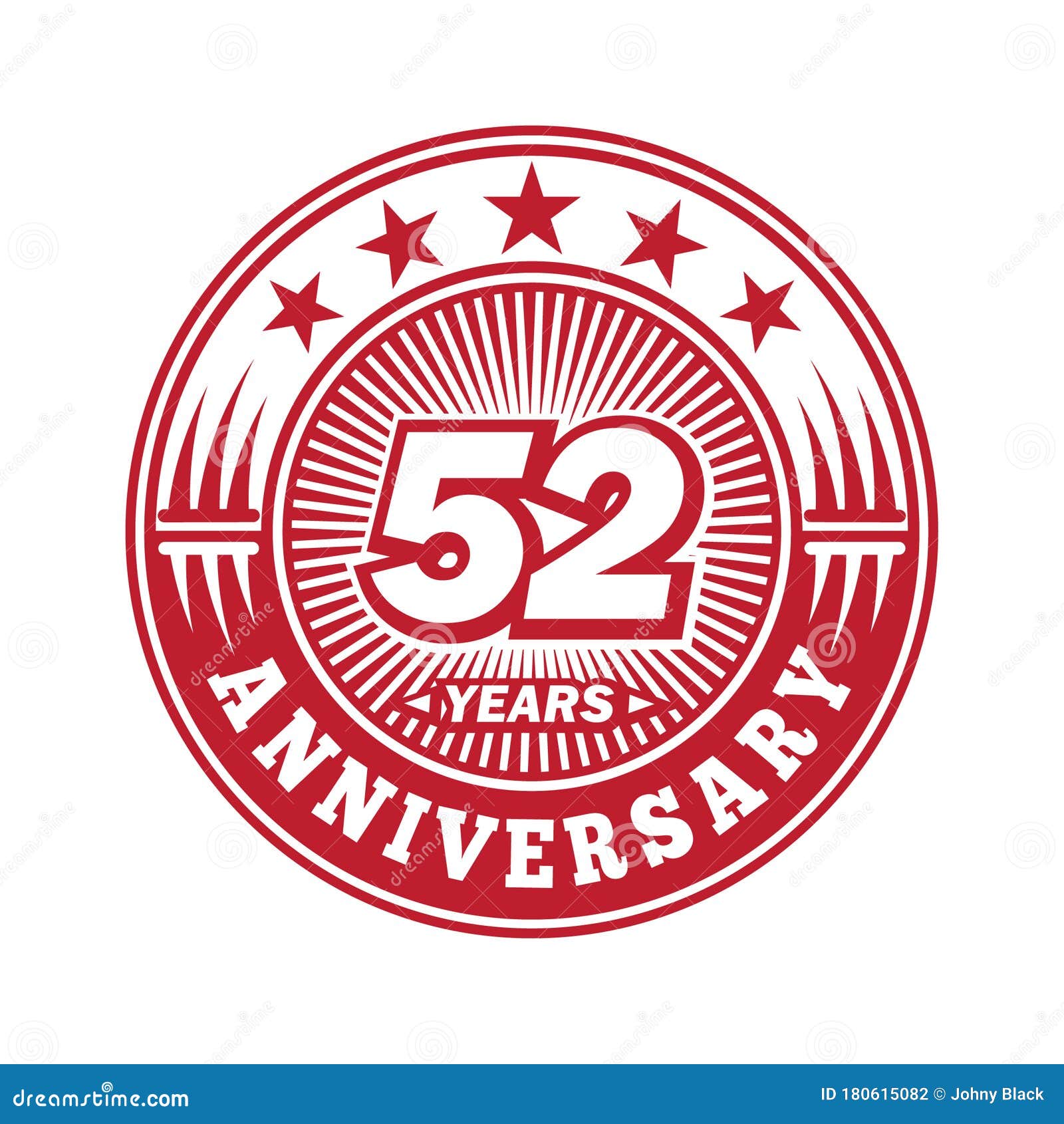 52 Years Anniversary Celebration. 52nd Anniversary Logo Design. 52years ...