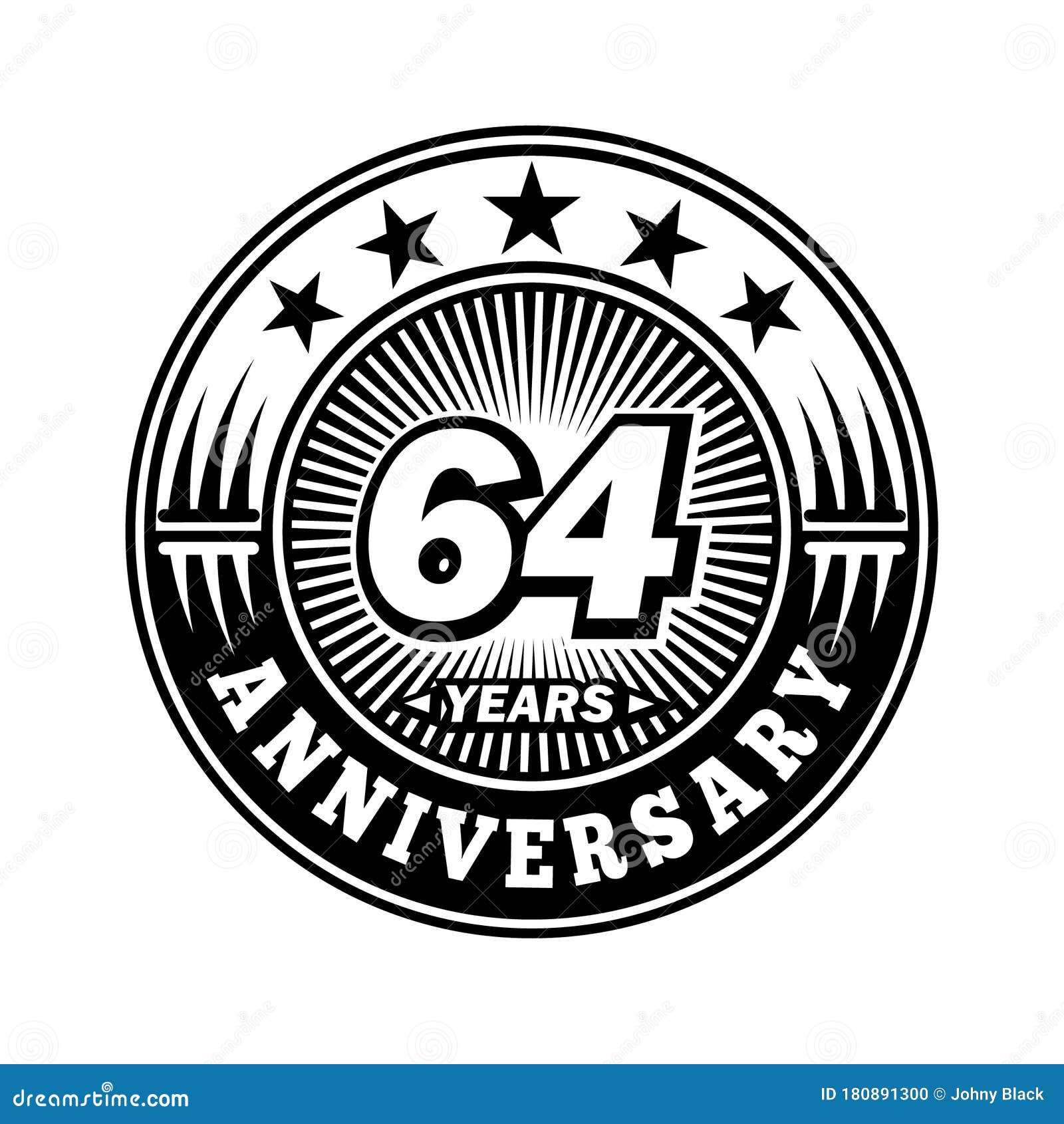 64 Years Anniversary Celebration. 64th Anniversary Logo Design. 64years ...
