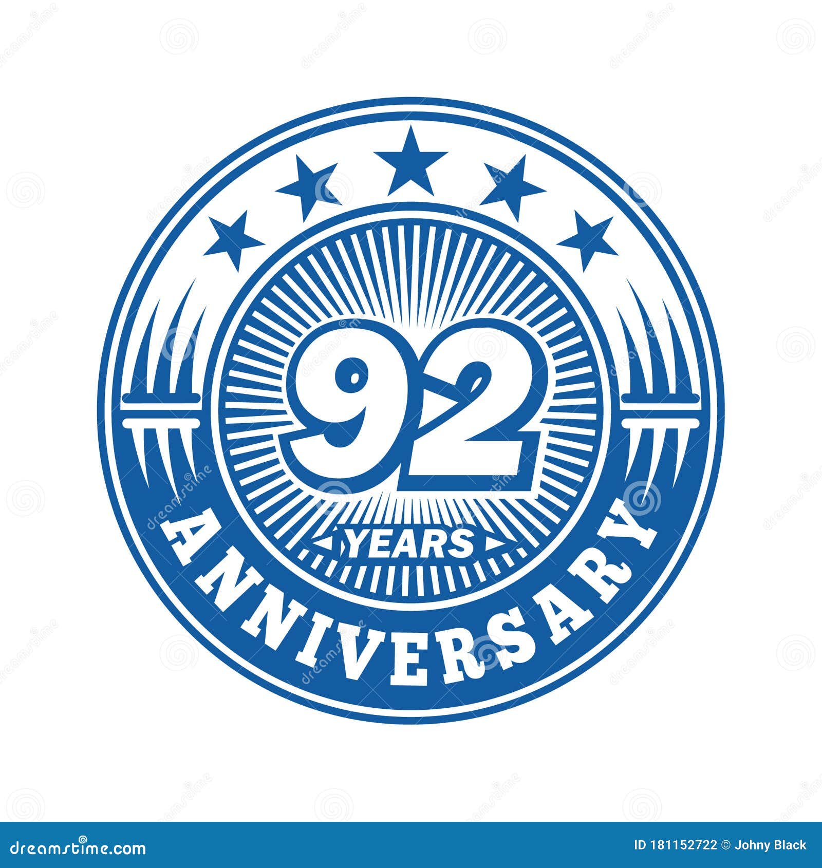 92 Years Anniversary Celebration. 92nd Anniversary Logo Design. 92years ...