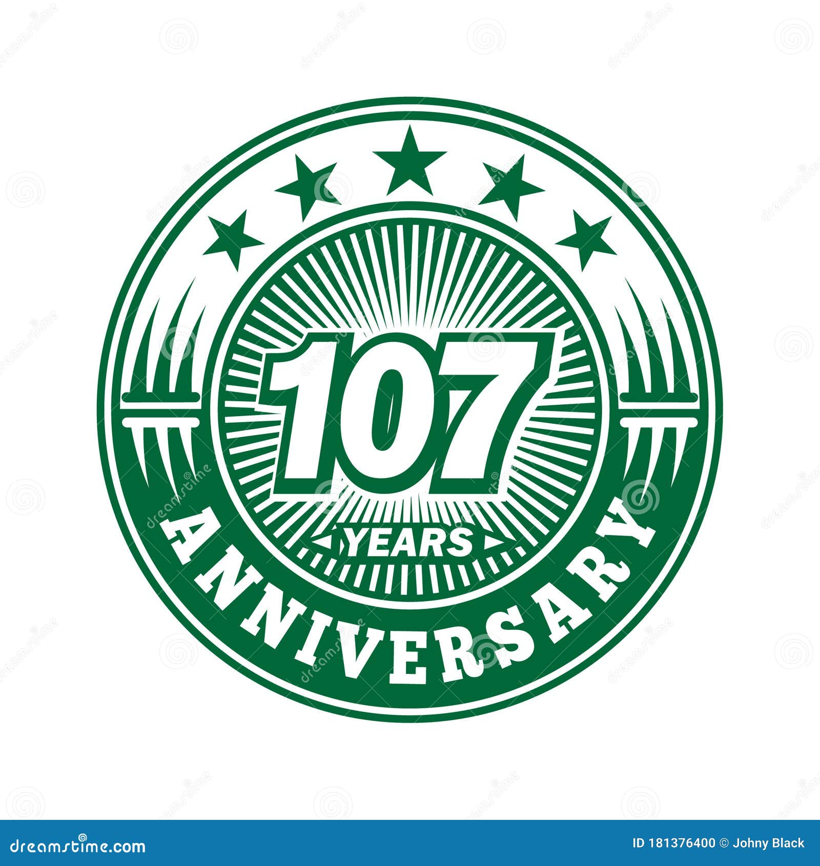 107 Years Anniversary Celebration. 107th Anniversary Logo Design ...