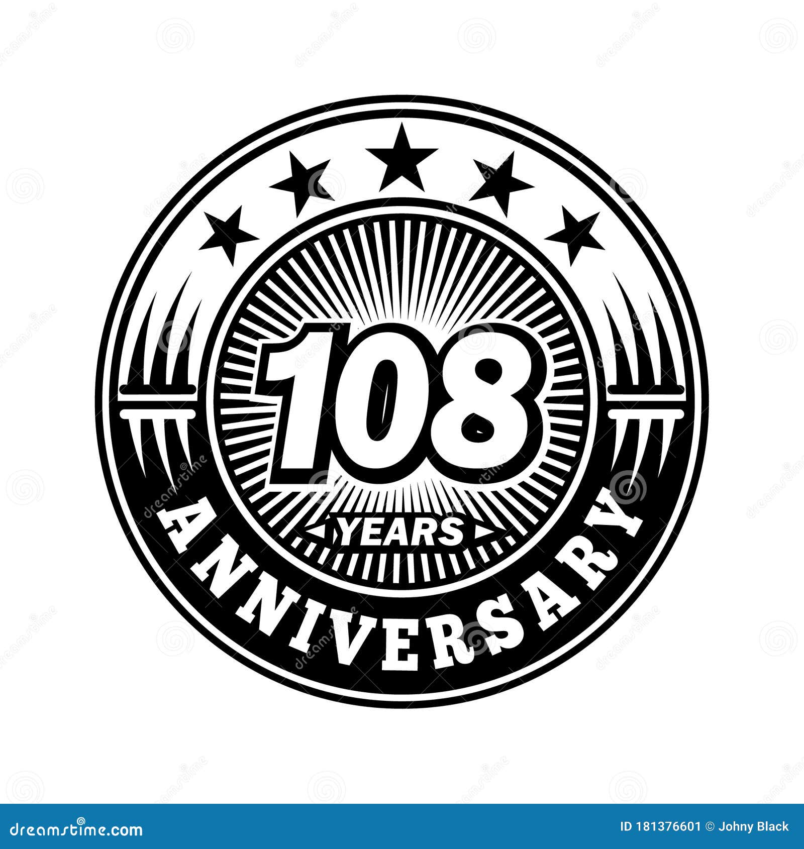 108 Years Anniversary Celebration. 108th Anniversary Logo Design ...