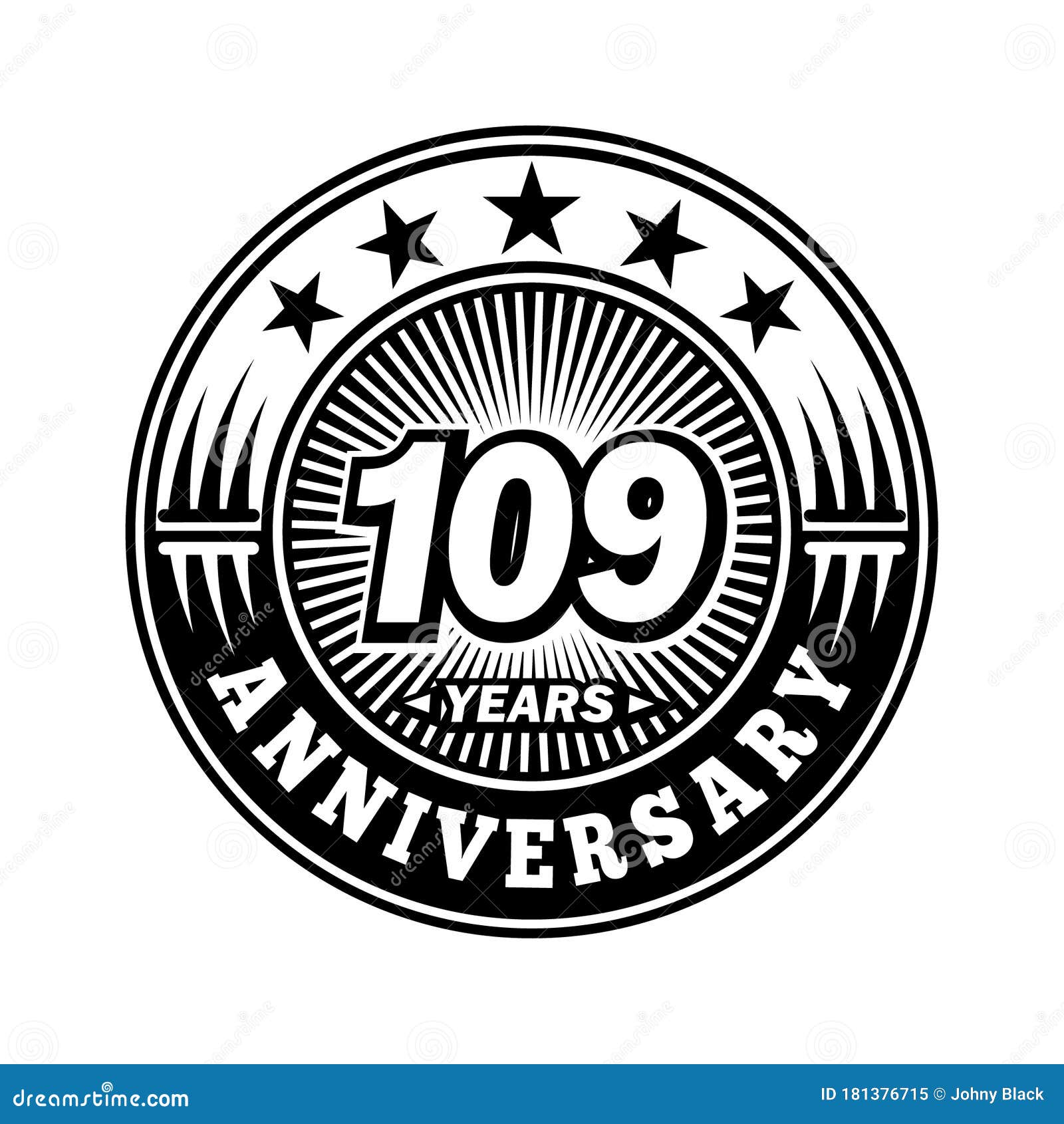 109 Years Anniversary Celebration. 109th Anniversary Logo Design ...