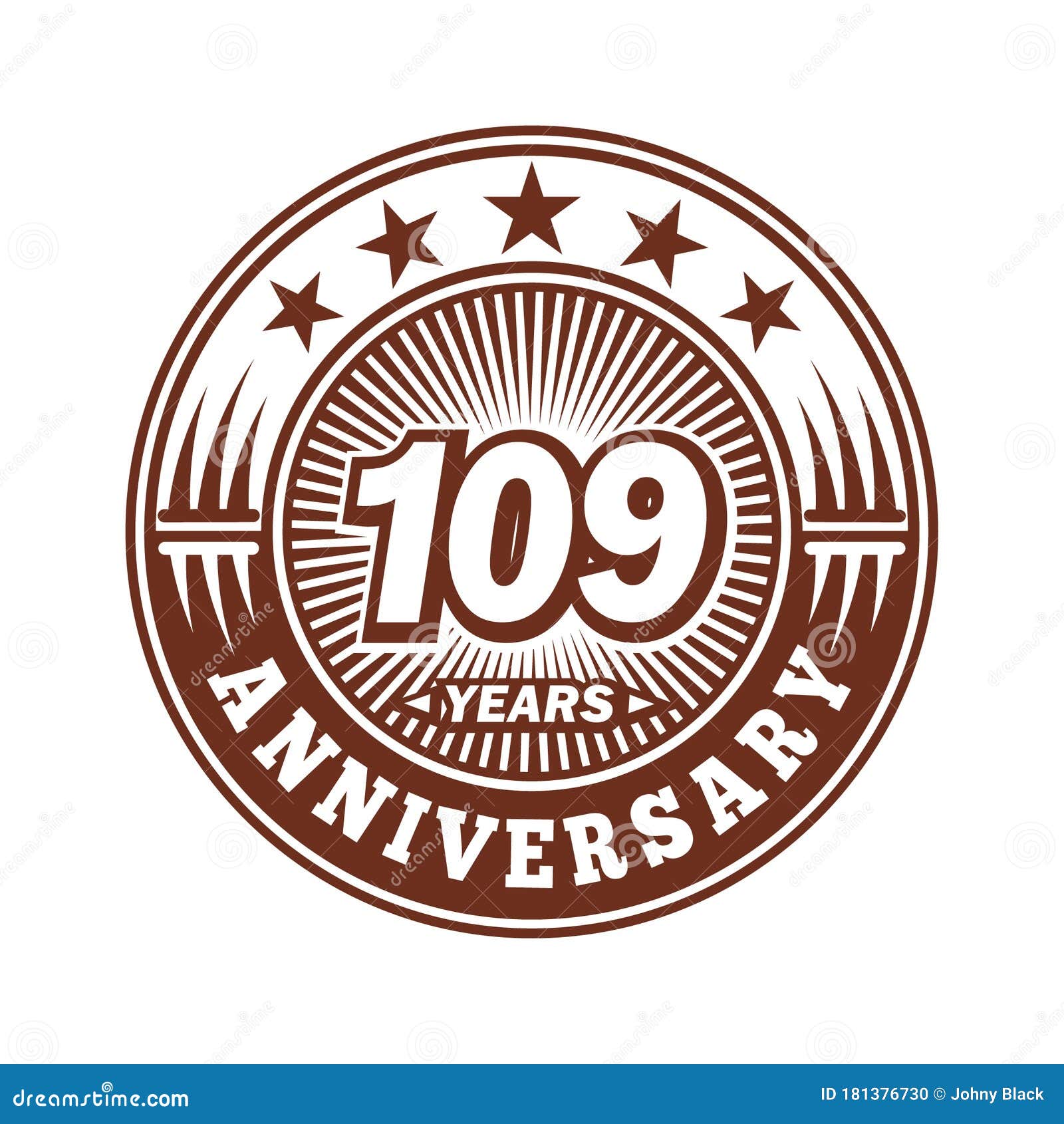 109 Years Anniversary Celebration. 109th Anniversary Logo Design ...