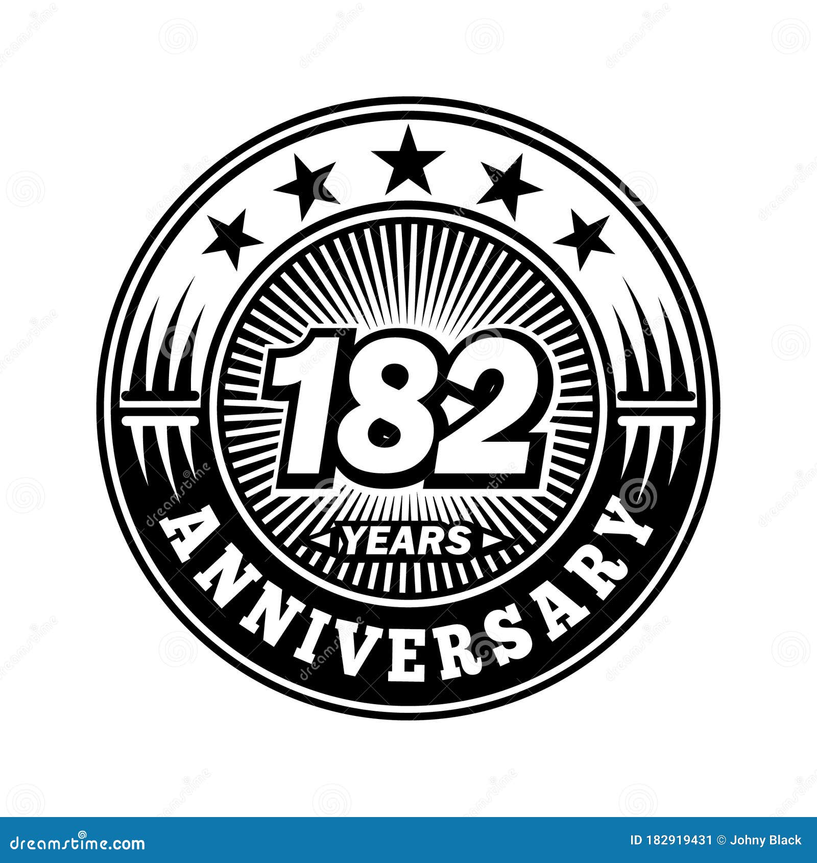 182 Years Anniversary Celebration. 182nd Anniversary Logo Design ...