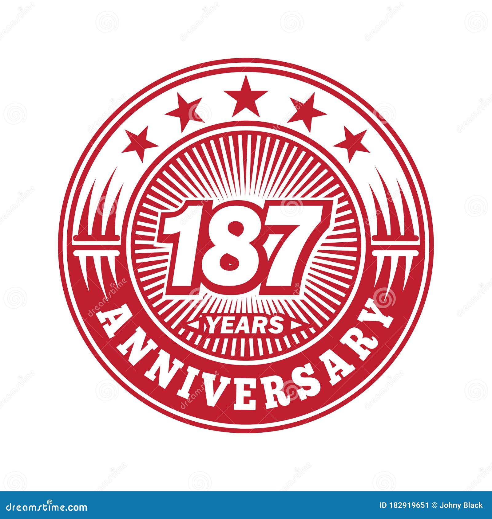 187 Years Anniversary Celebration. 187th Anniversary Logo Design ...