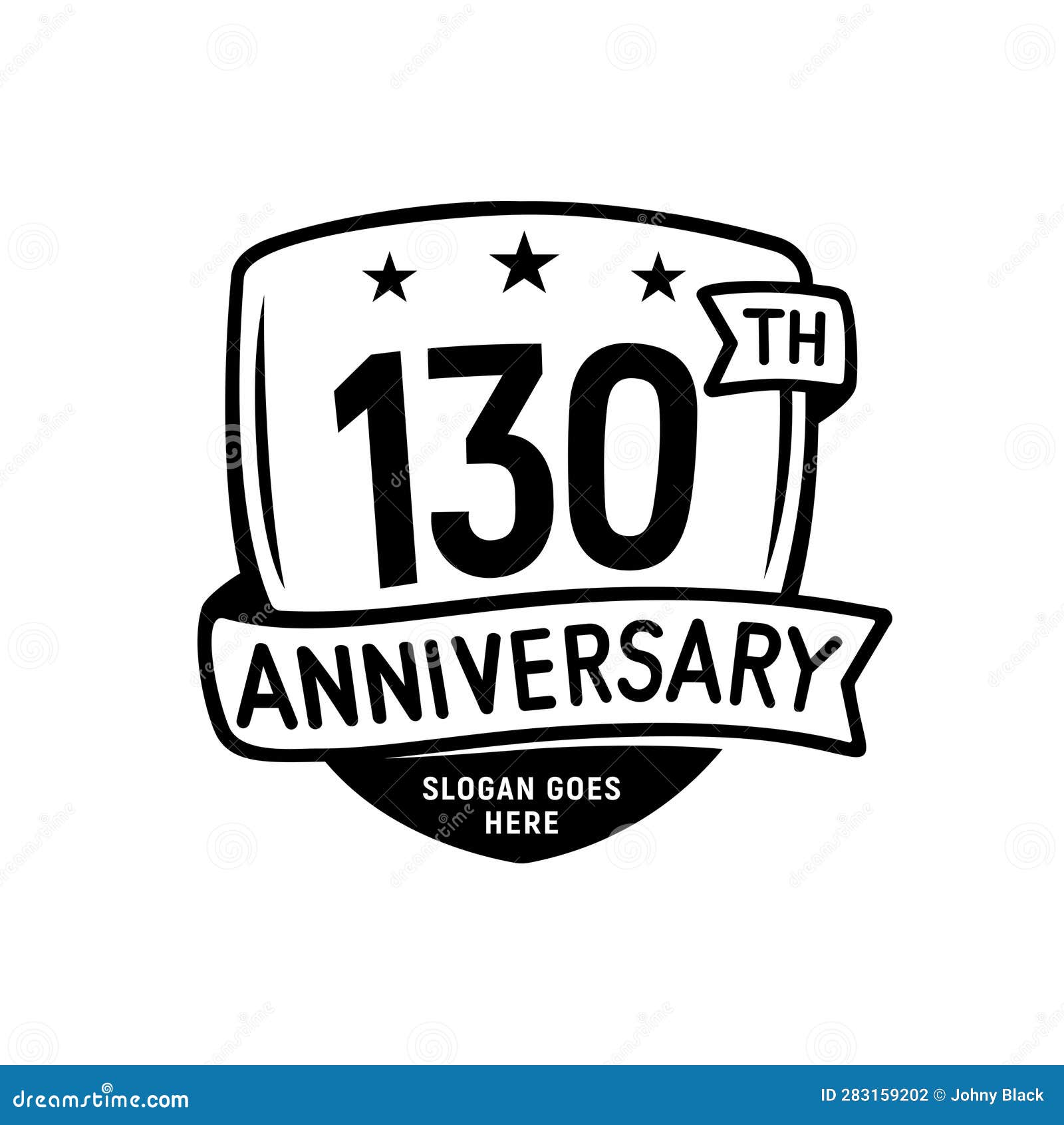 130 Years Anniversary Celebration Shield Design Template. 130th ...