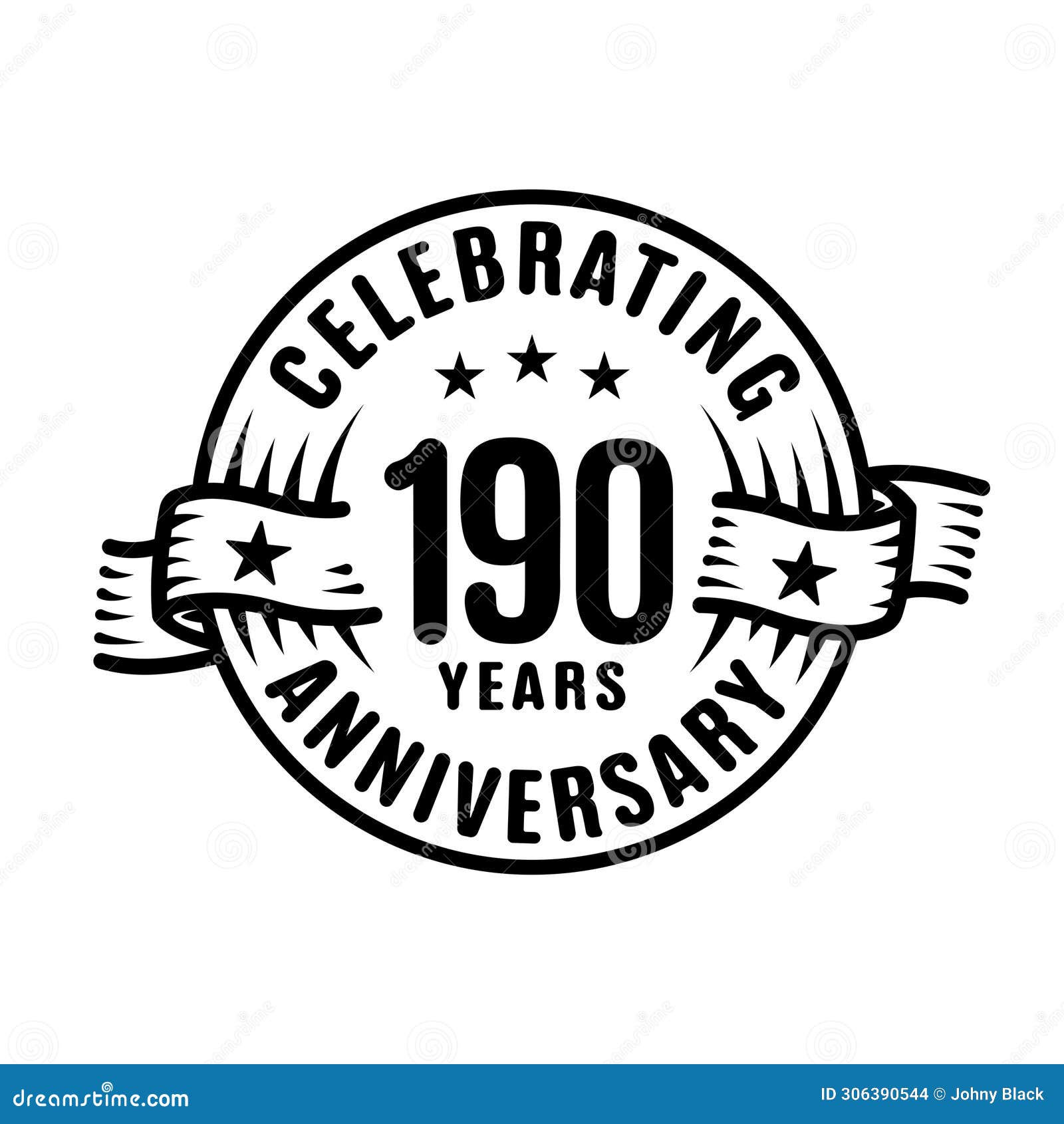 190 Years Anniversary Celebration Logotype. 190th Years Logo. Vector ...
