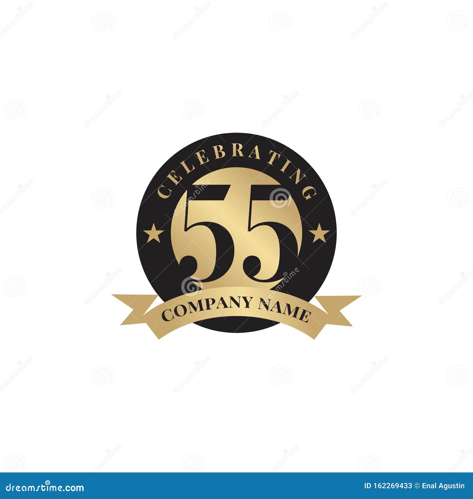 55th Celebration Anniversary Emblem Logo Design Template Stock Vector ...