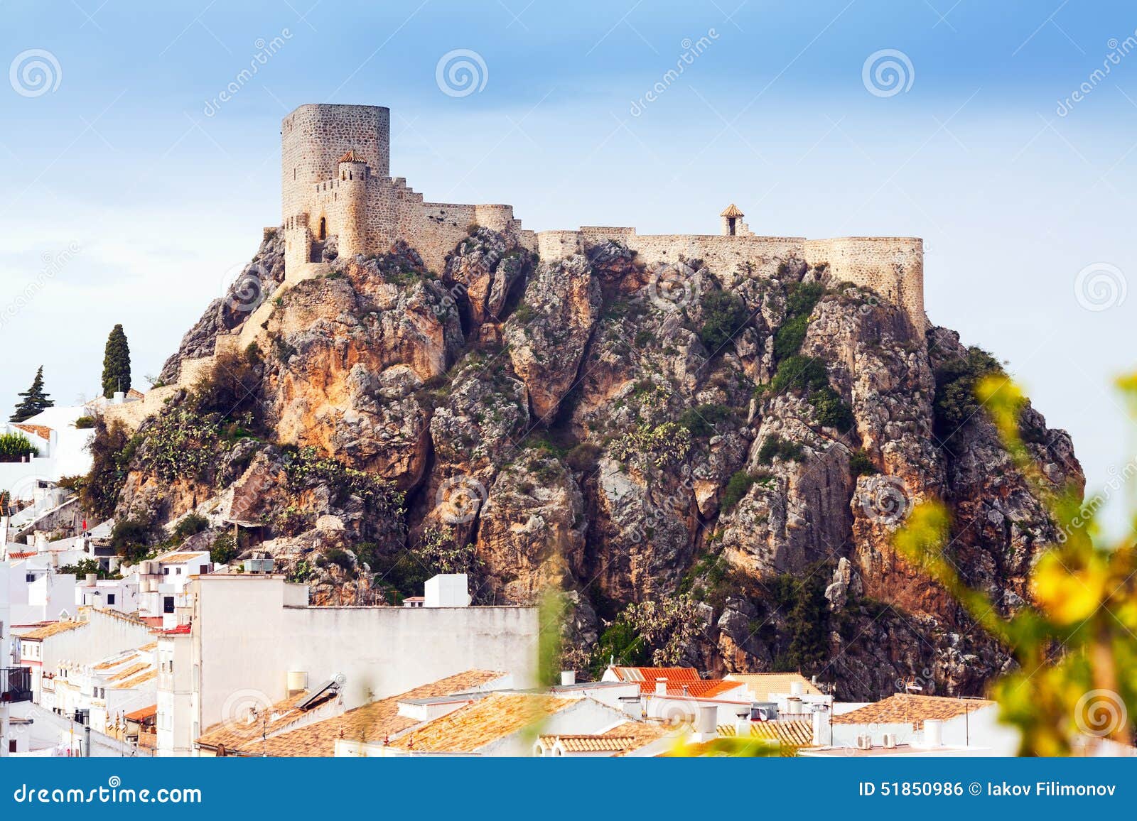 13th Century Arab Castle at Cliff. Olvera Stock Photo - Image of ...