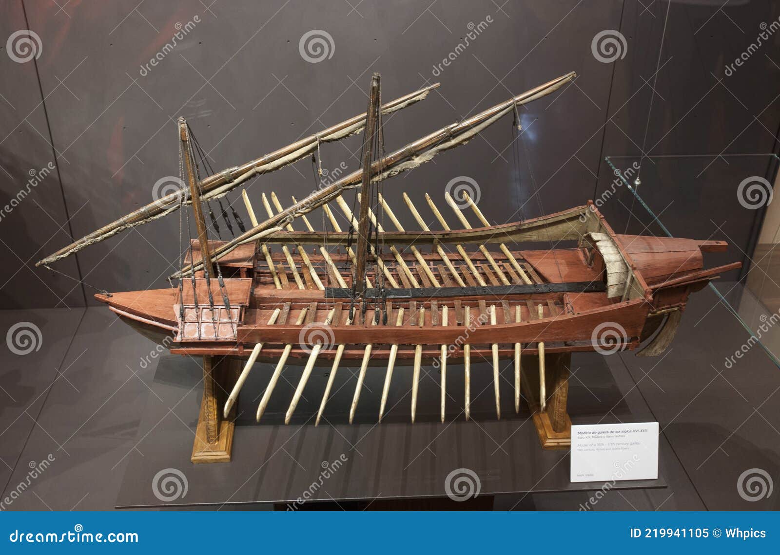 16th Century Galley Scale Model. Isolated Editorial Image - Image of ...