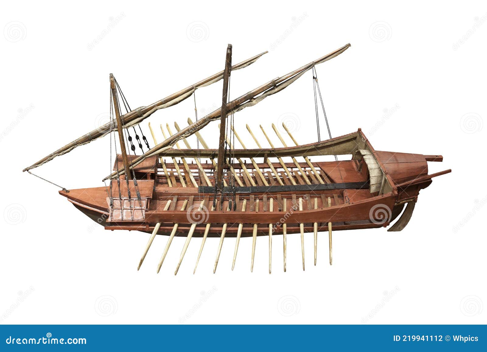 16th Century Galley Scale Model. Isolated Editorial Photography - Image ...