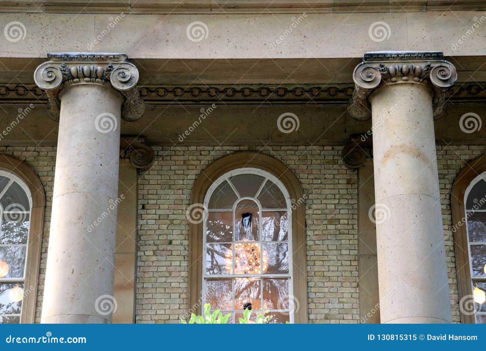 18th Century Georgian Classical Facade with Columns Stock Image - Image ...