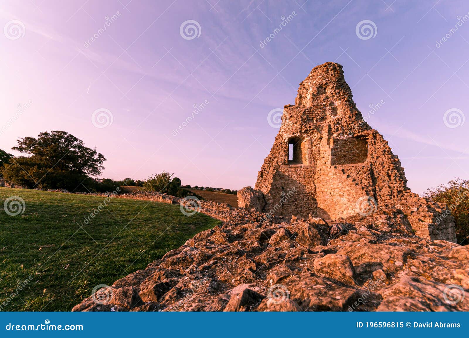 Hadleigh castle at sunset stock image. Image of hadleigh - 196596815