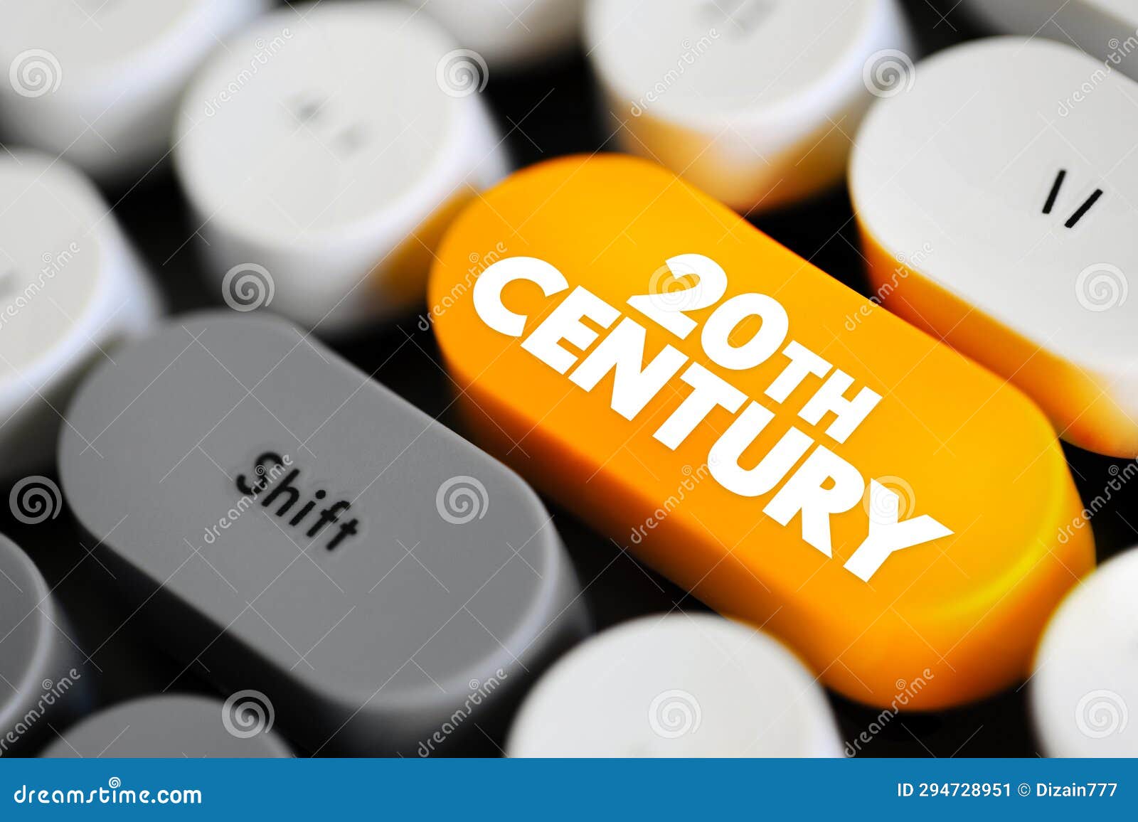 20th Century Text Concept Button on Keyboard for Presentations and ...