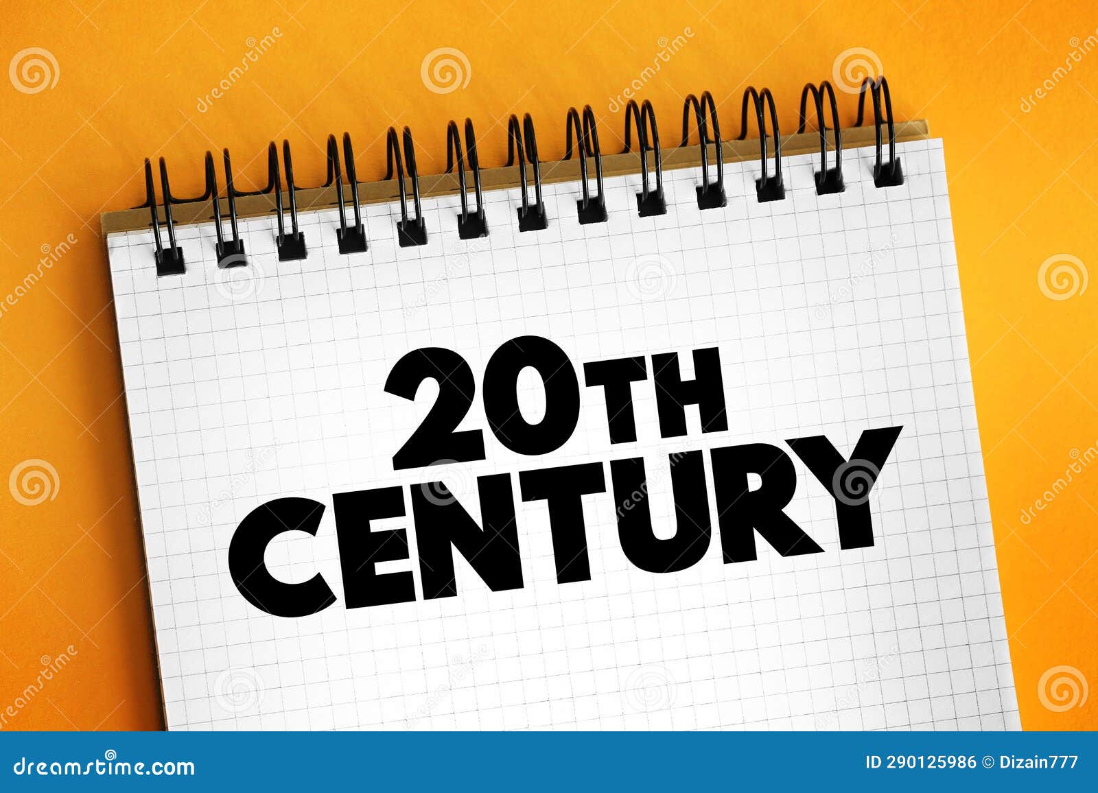 20th Century Text on Notepad Concept for Presentations and Reports ...