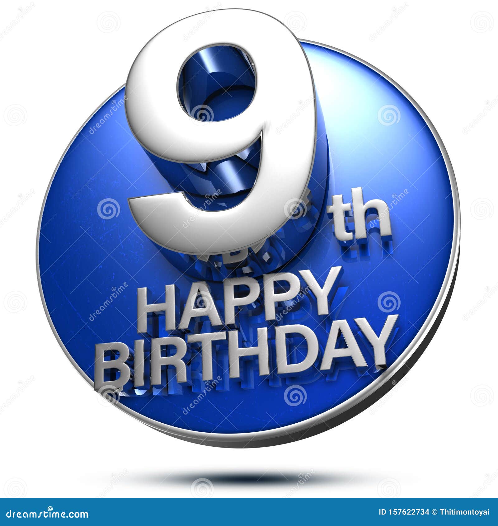 9 Th 3d.with Clipping Path. Stock Illustration - Illustration of ...