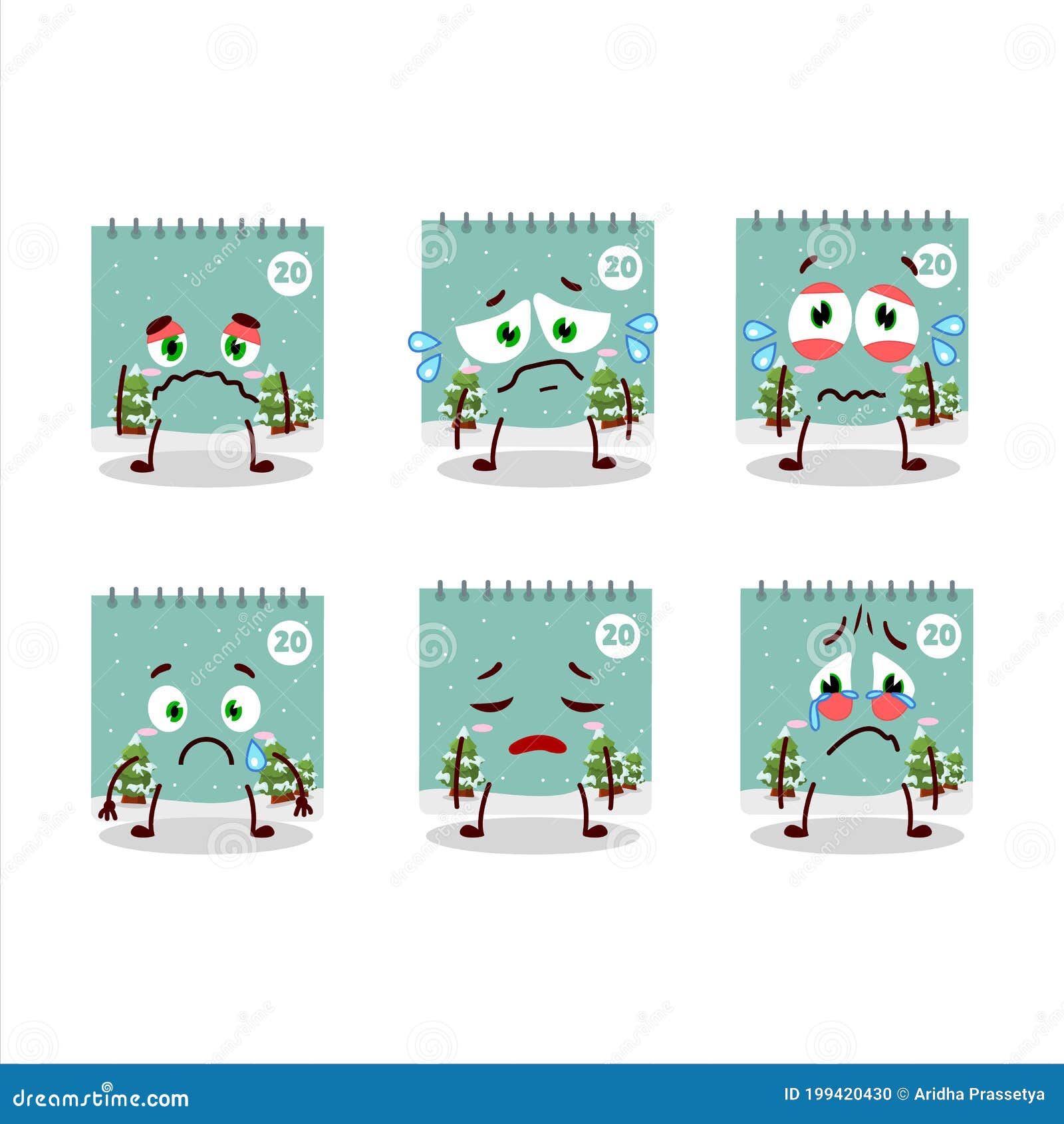 20th December Calendar Cartoon Character With Various Types Of Business ...