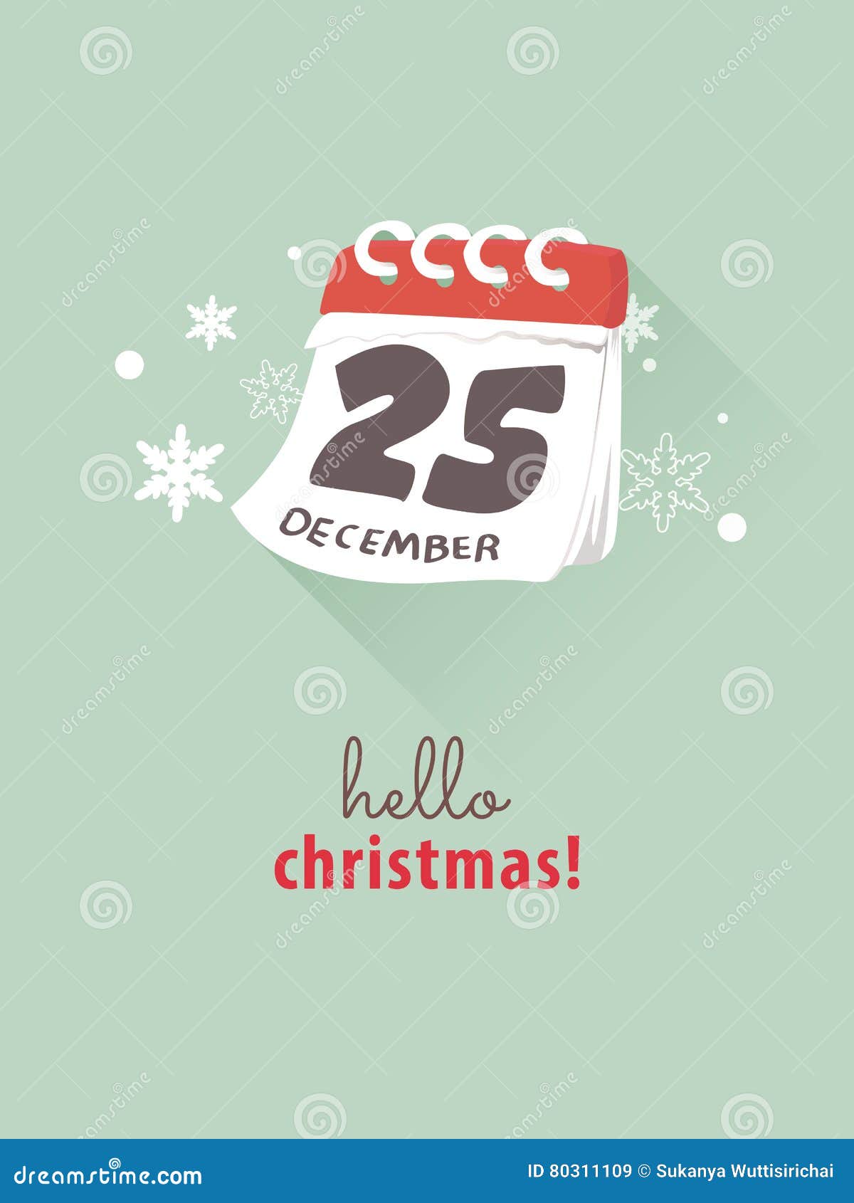 25th December Calendar Cartoon Character With Love Cute Emoticon Vector ...