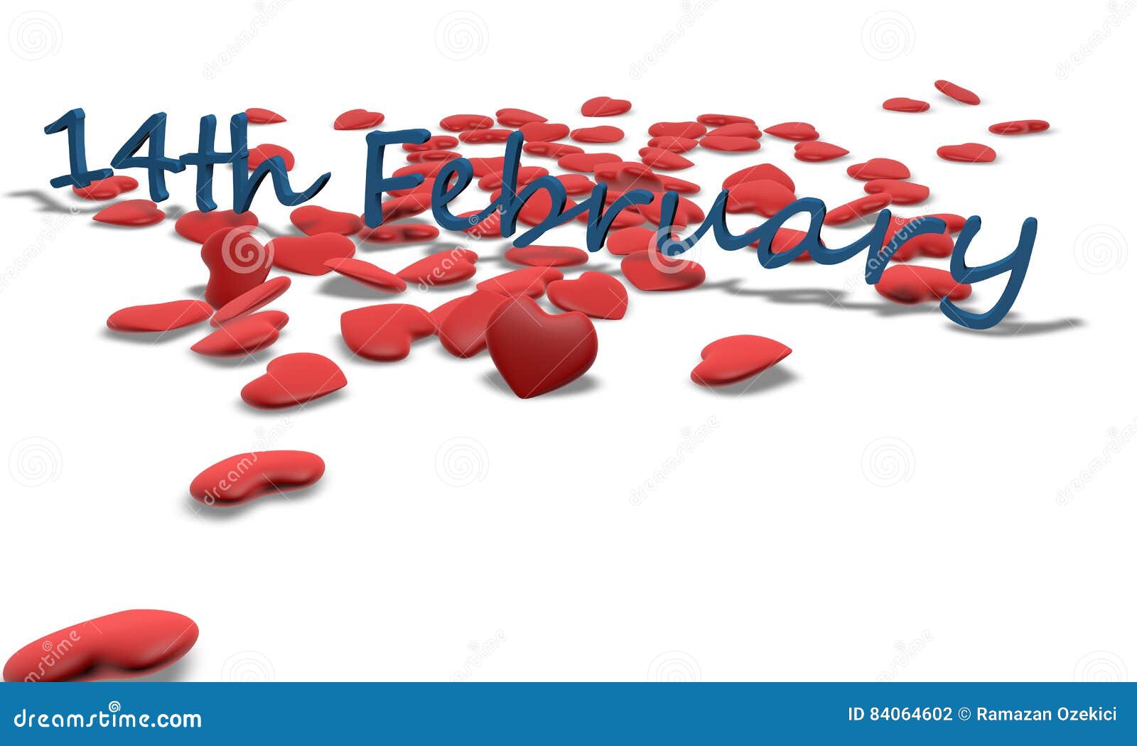 14th February. Valentine`s Day Stock Illustration - Illustration of ...
