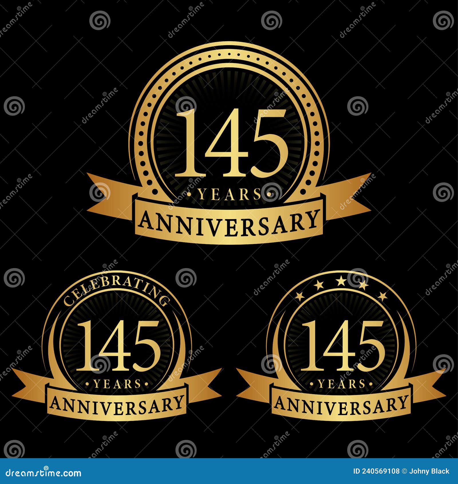 145 Years Anniversary Celebration Logotype. 145th Anniversary Logo ...