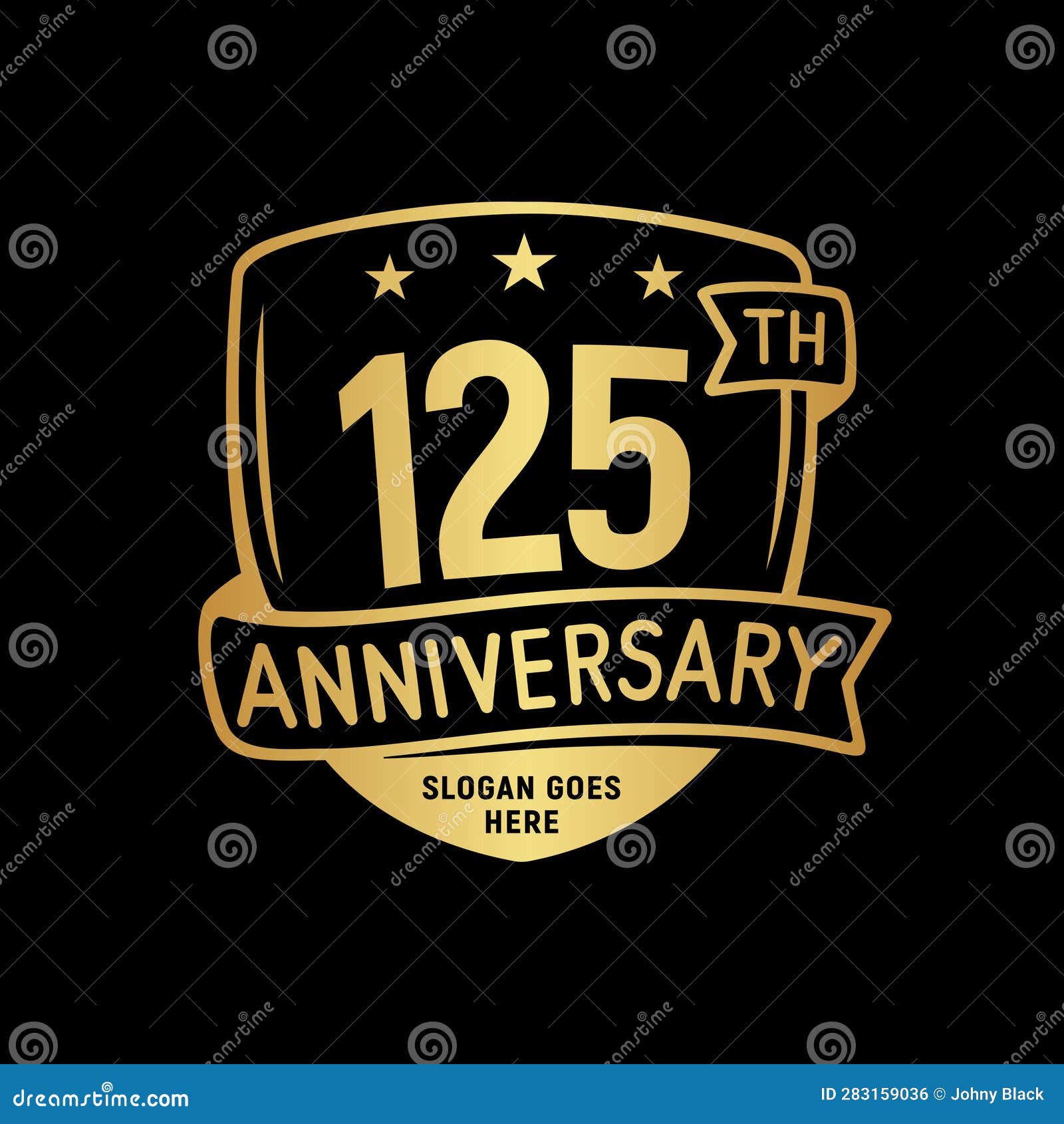 125 Years Anniversary Celebration Shield Design Template. 125th ...