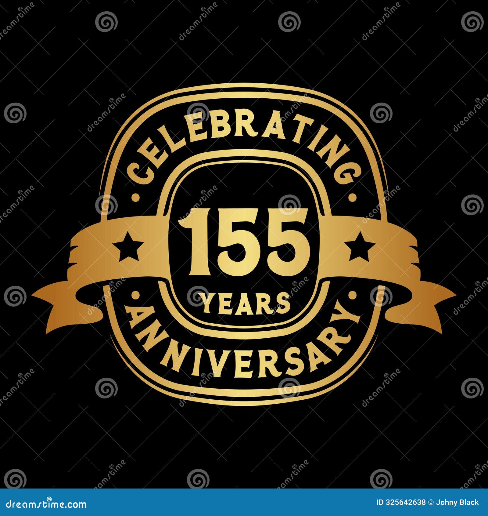 155th Anniversary Neon Calligraphy Text And Number. Confetti And ...