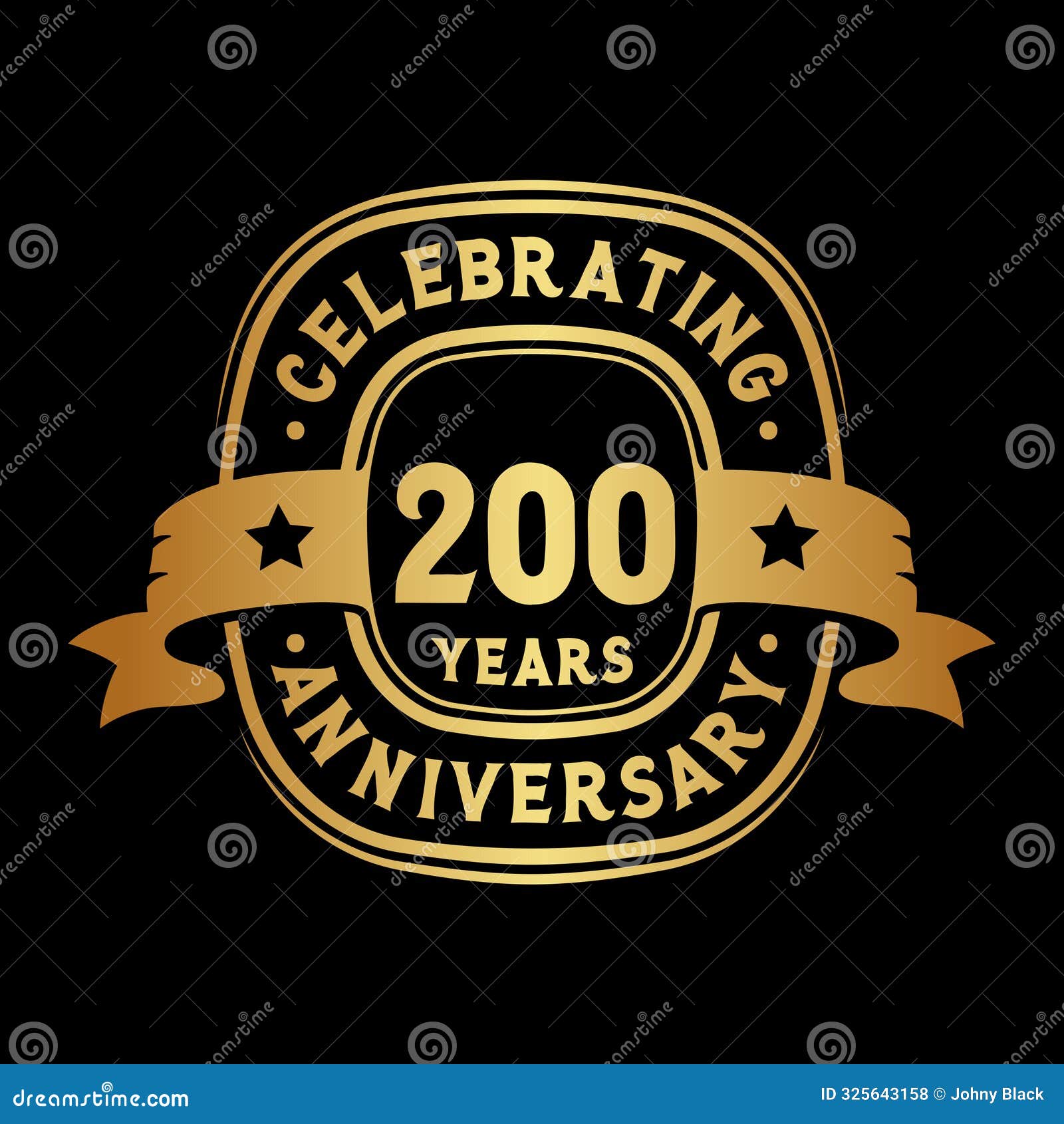 Happy 200th Anniversary. 200 Years Anniversary Design Template. Cartoon ...