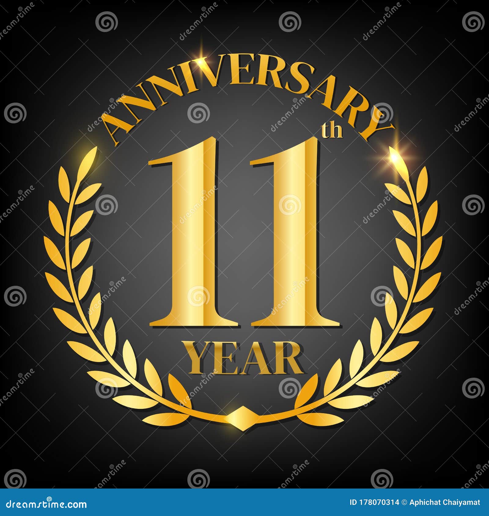 11th Golden Anniversary Logo Stock Illustration - Illustration of icon ...