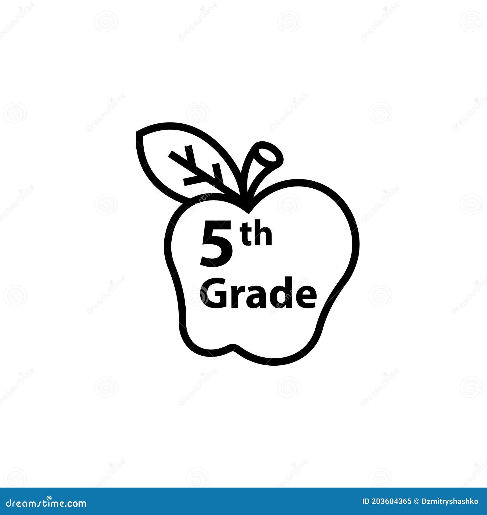5th Grade level line icon stock vector. Illustration of black - 203604365
