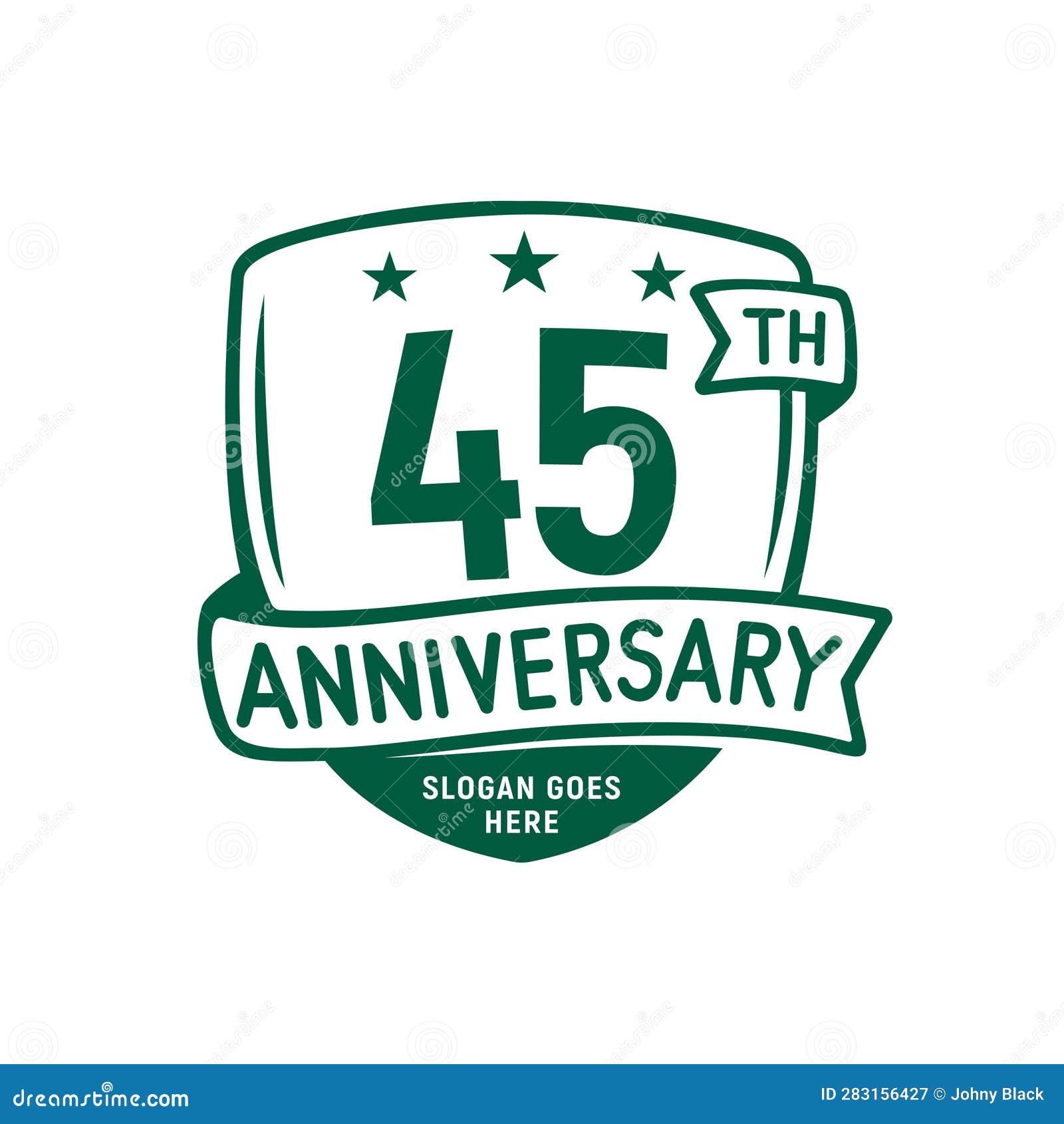45 Years Anniversary Celebration Shield Design Template. 45th ...