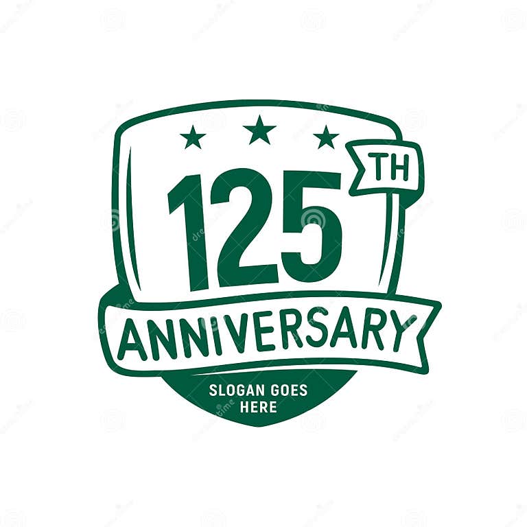 125 Years Anniversary Celebration Shield Design Template. 125th ...