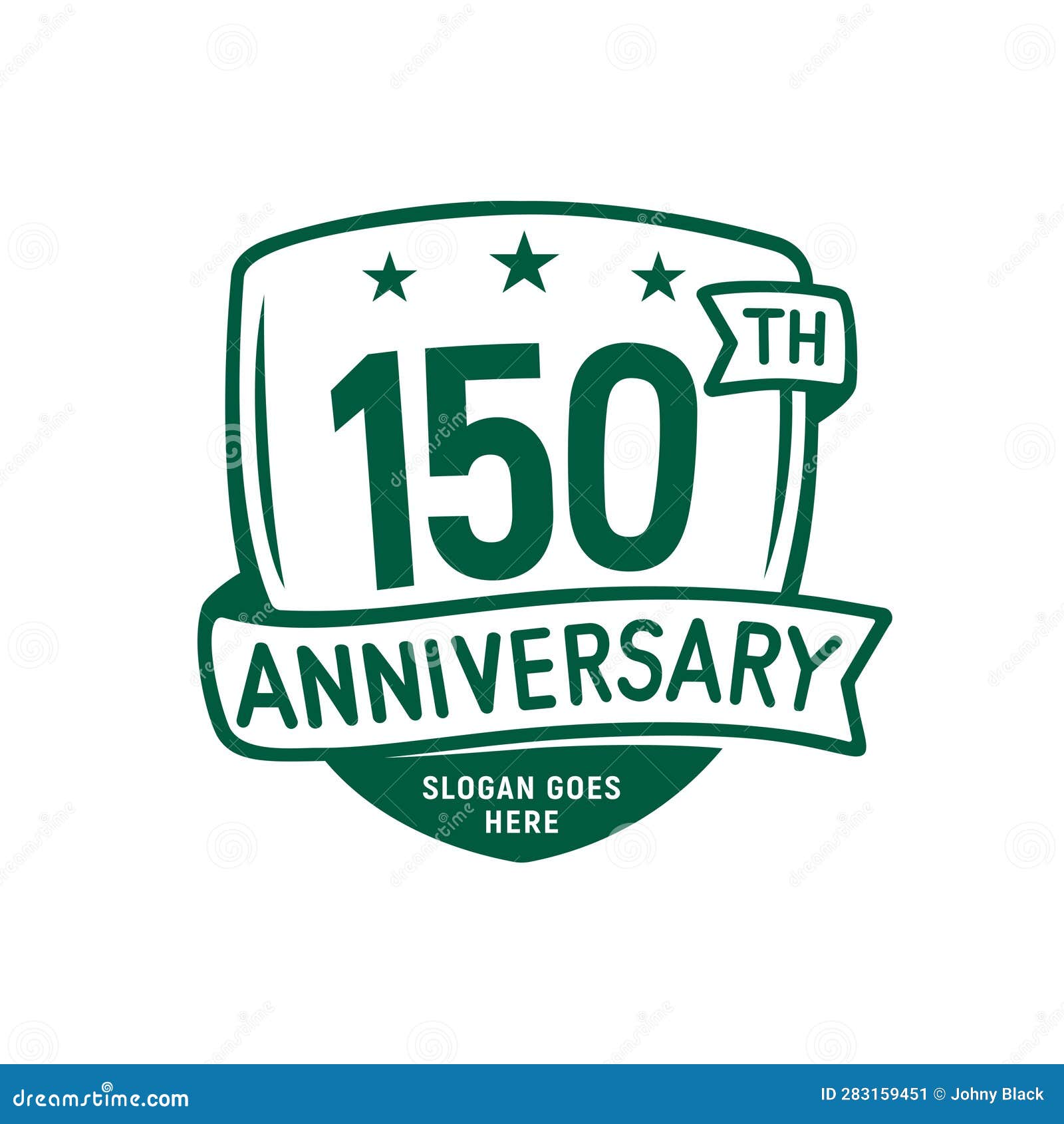 150 Years Anniversary Celebration Shield Design Template. 150th ...
