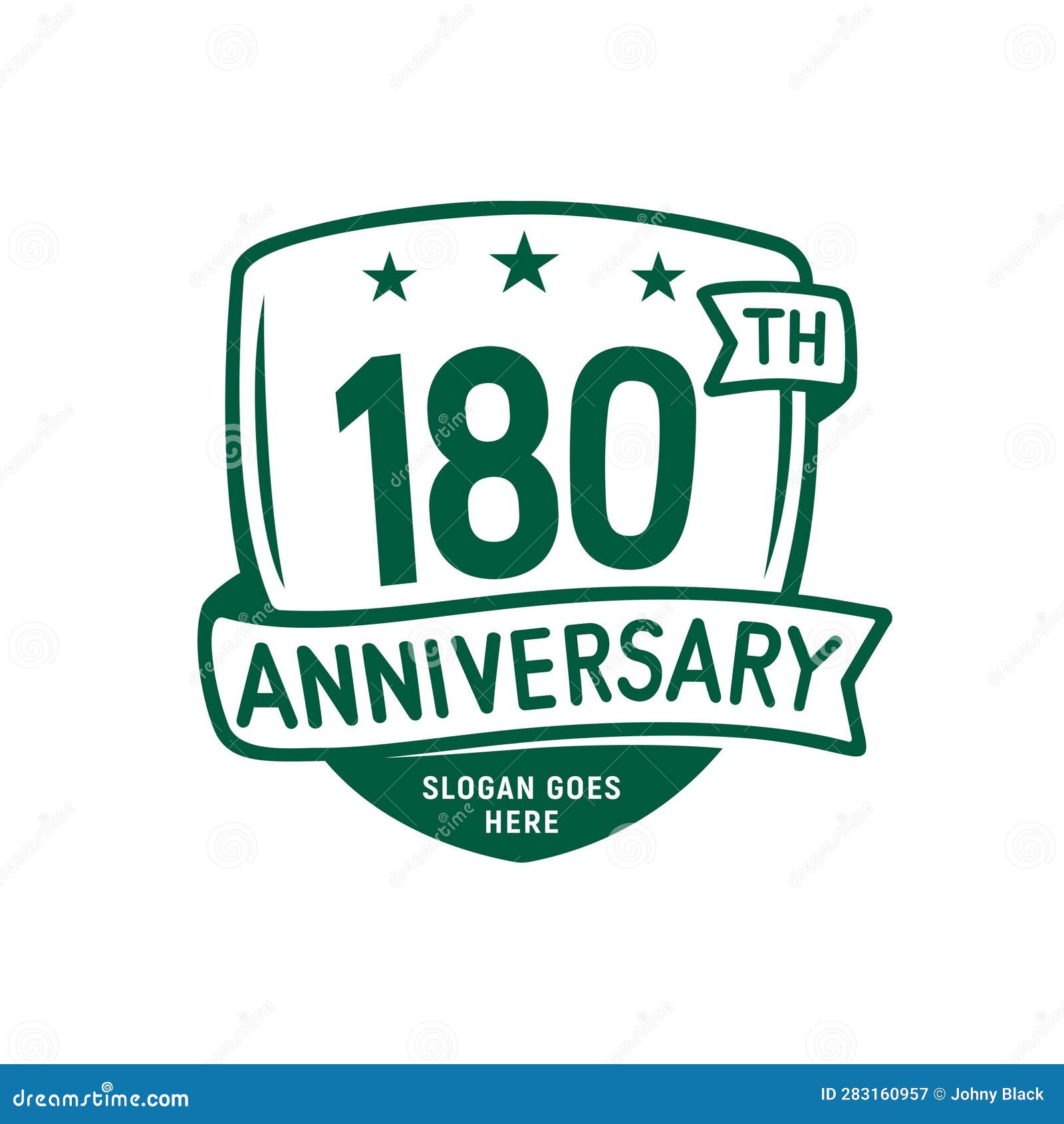 180 Years Anniversary Celebration Shield Design Template. 180th ...