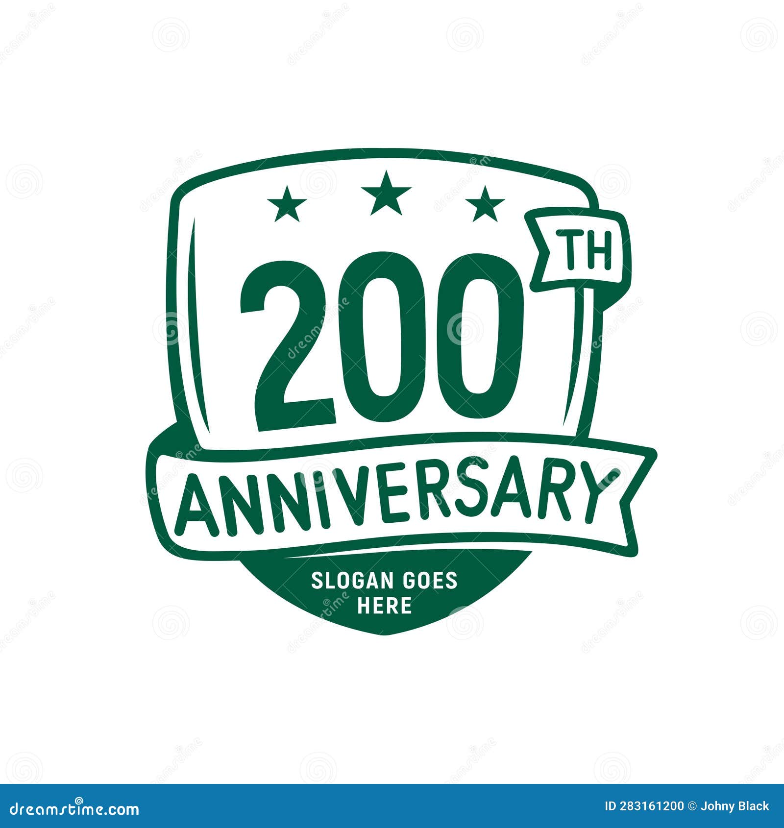 200 Years Anniversary Celebration Shield Design Template. 200th ...