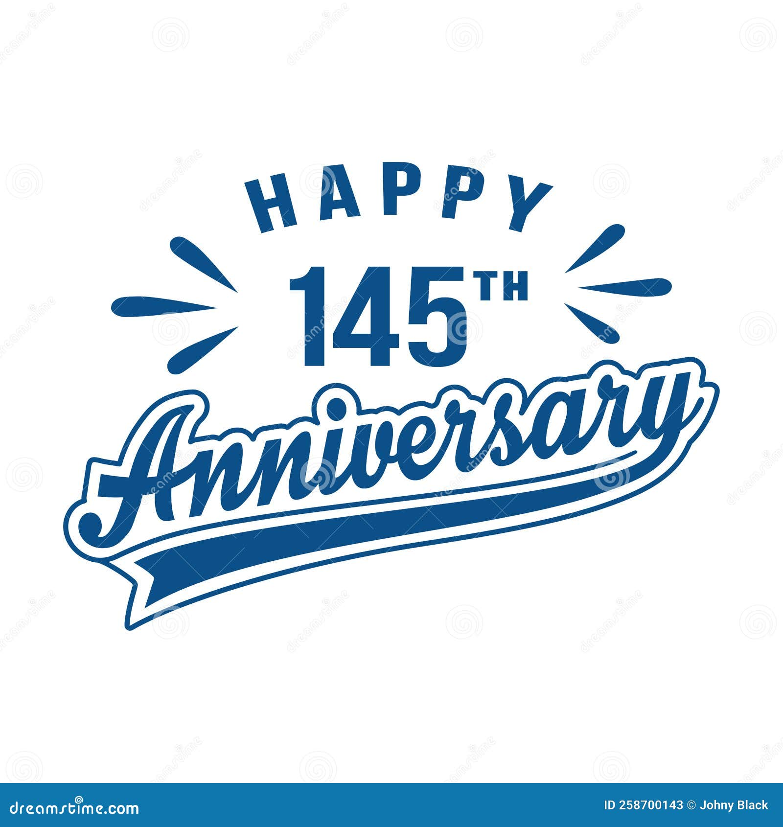 Happy 145th Anniversary. 145 Years Anniversary Design Template. Cartoon ...
