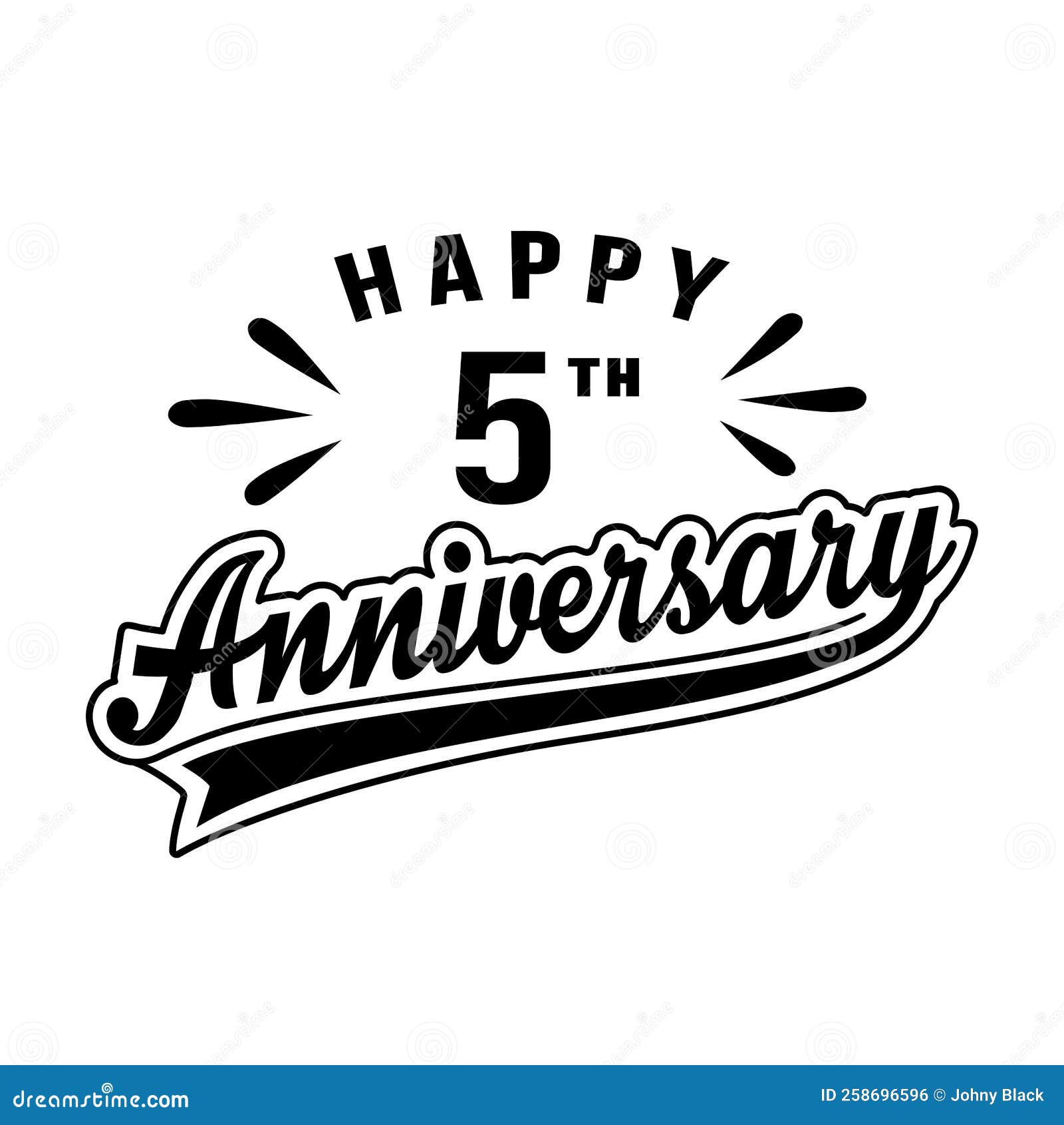 Happy 5th Anniversary. 5 Years Anniversary Design Template Stock Vector ...