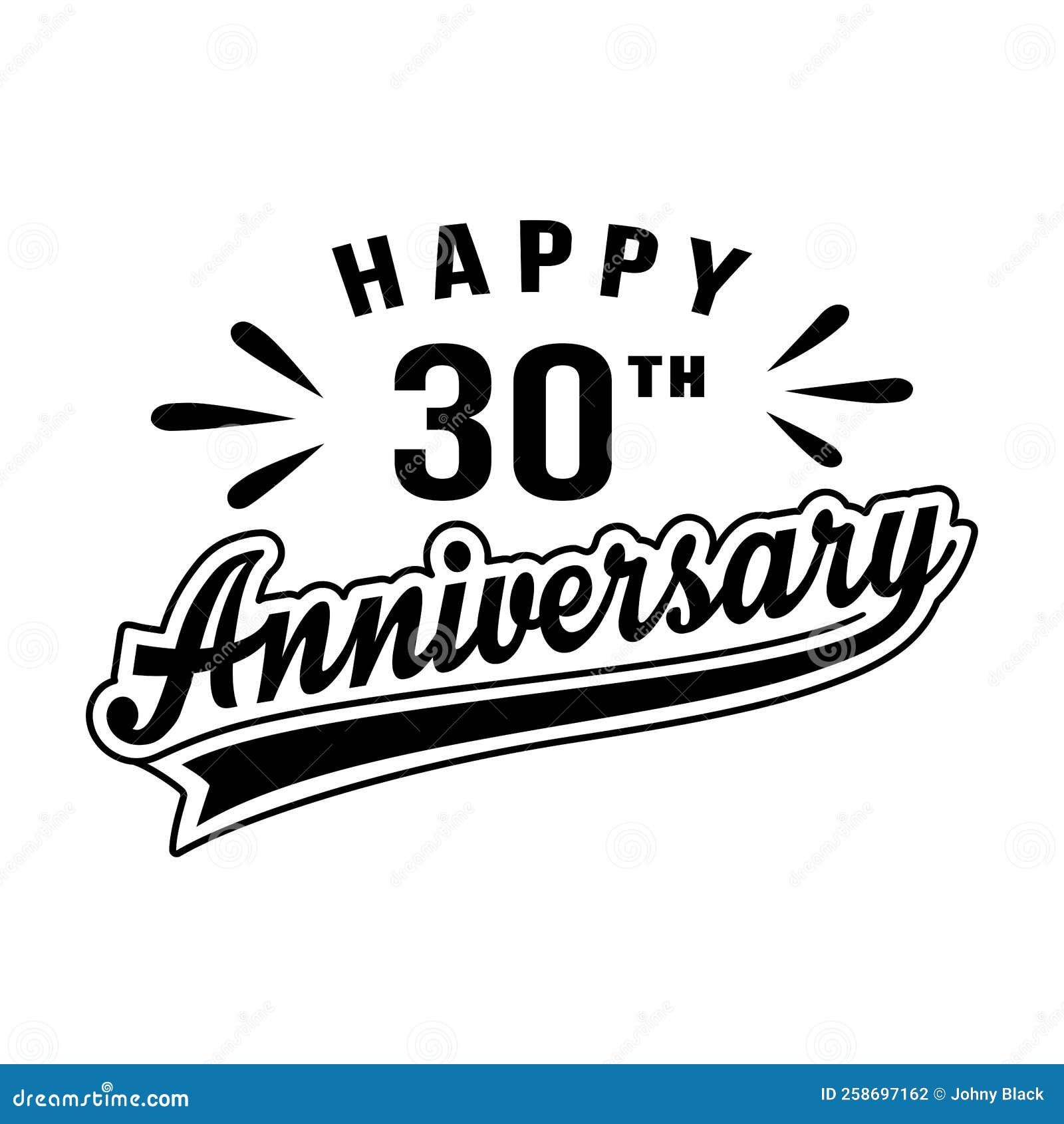 Happy 30th Anniversary. 30 Years Anniversary Design Template Stock ...