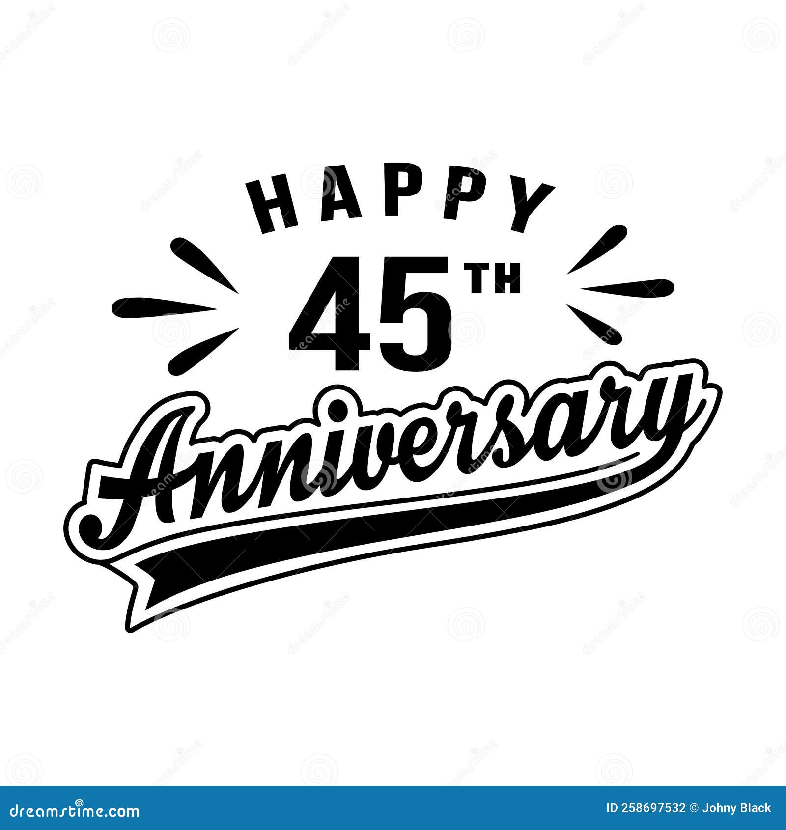Happy 45th Anniversary. 45 Years Anniversary Design Template Stock ...
