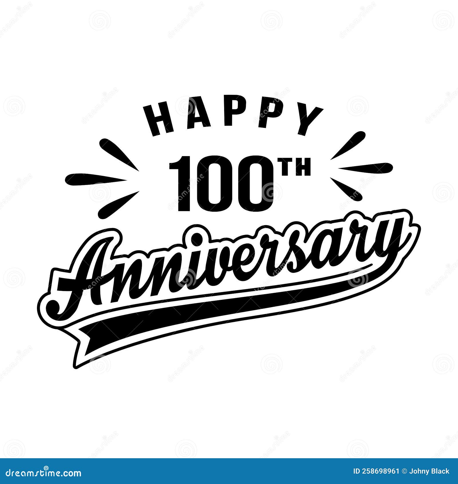 Happy 100th Anniversary. 100 Years Anniversary Design Template Stock ...